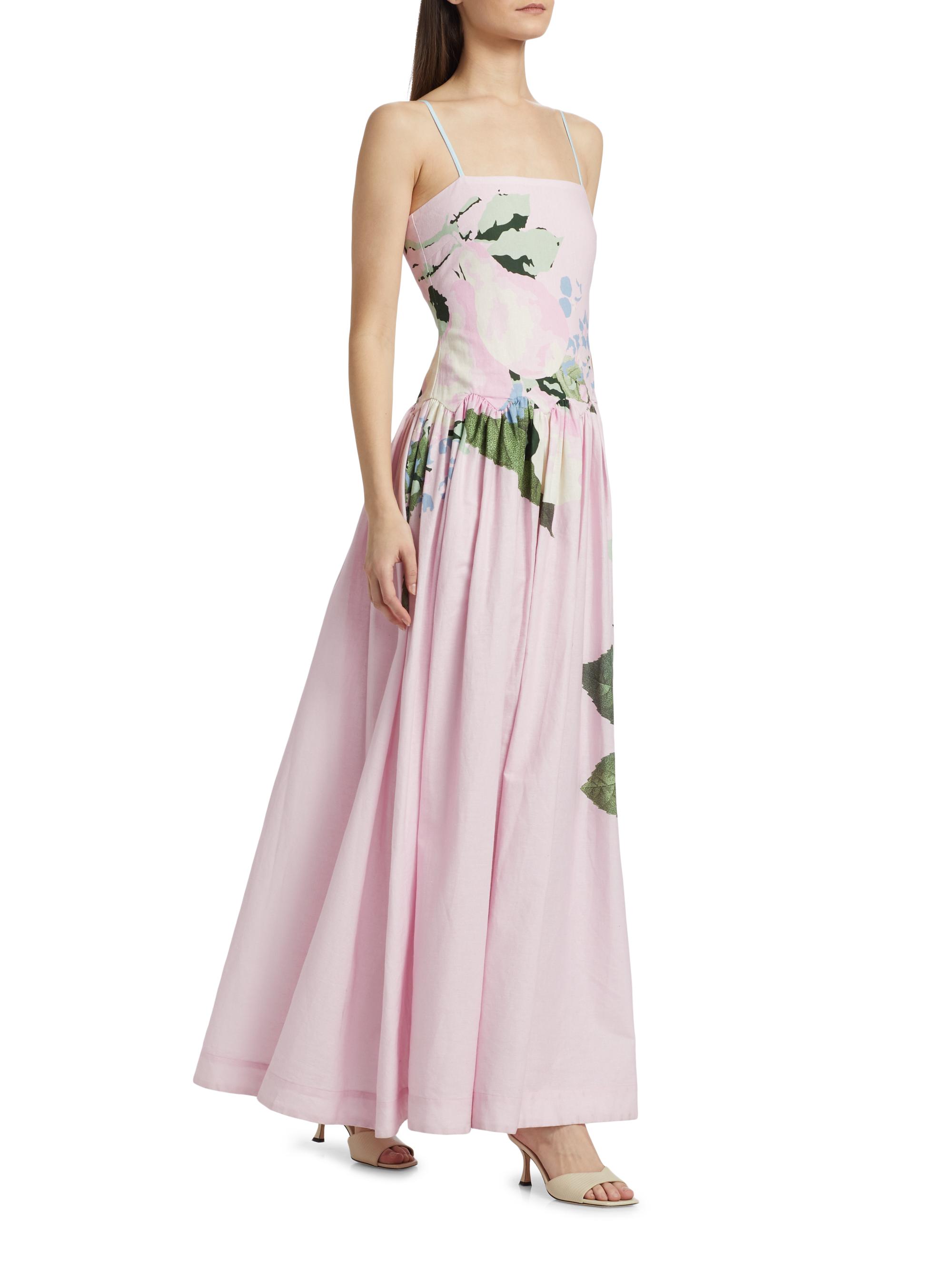 Aston Studio Antiquity Cordelia Floral Cotton-Linen Fit & Flare Maxi ...