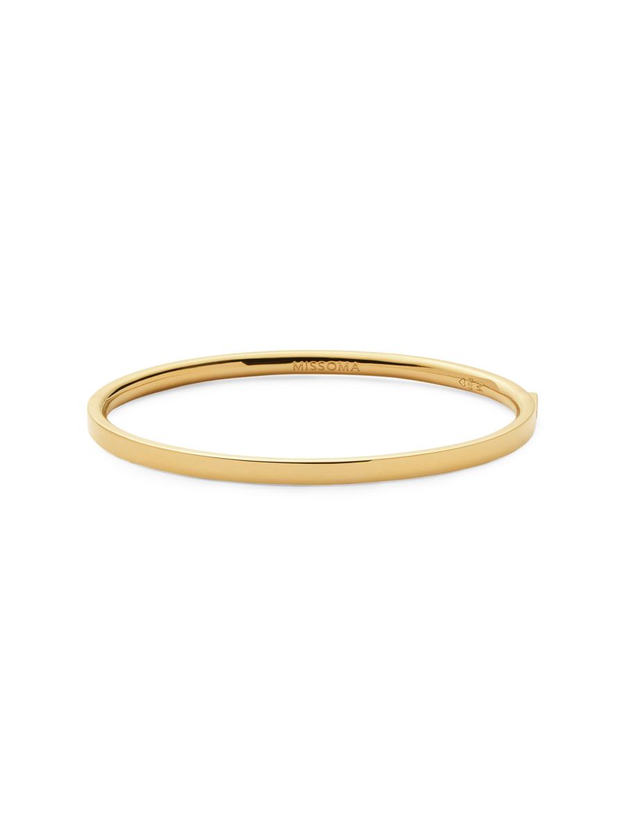 Shop Missoma Magma 18K-Gold-Plated Or Rhodium-Plated Hinged Bangle ...