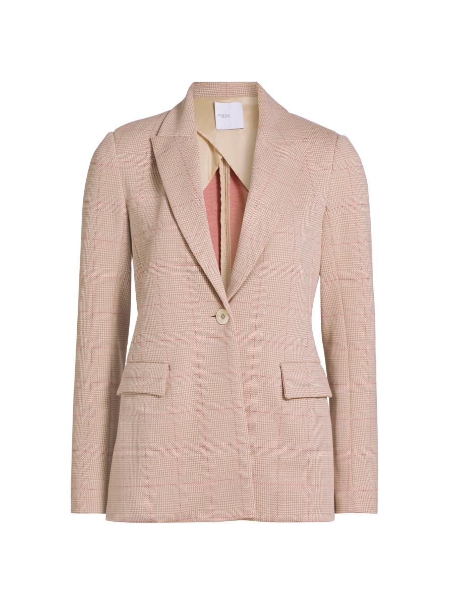 Rosetta Getty Plaid Stretch Cotton Peak-Lapel Jacket | Saks Fifth Avenue