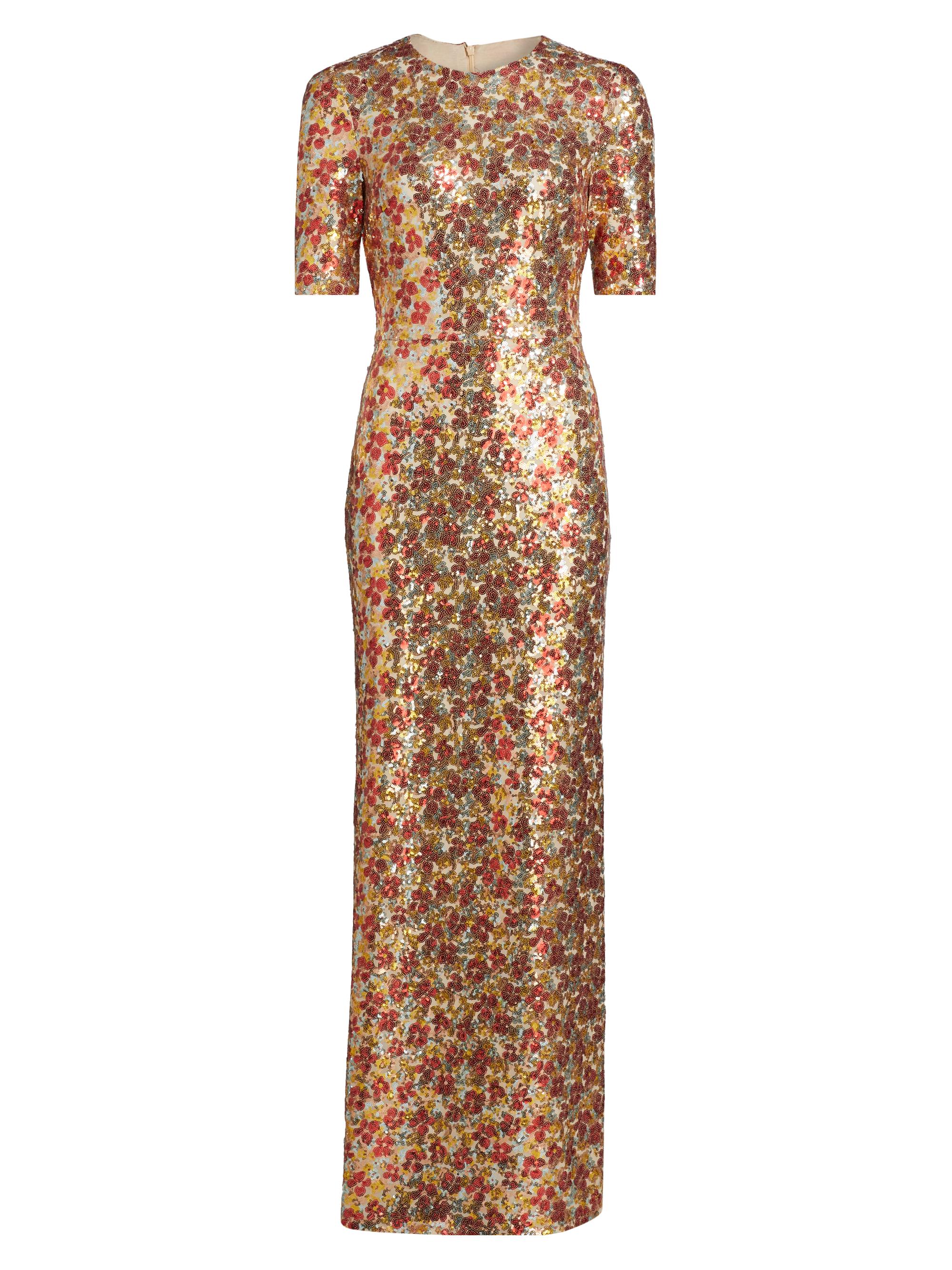 Rosetta Getty Floral-Sequined Short-Sleeve Gown | Saks Fifth Avenue