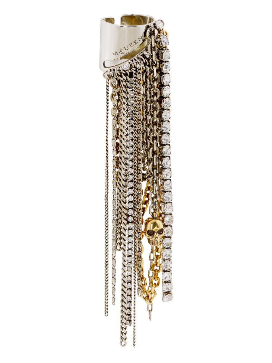 McQueen Banshee Two-Tone & Crystal Chain Ring | Saks Fifth Avenue