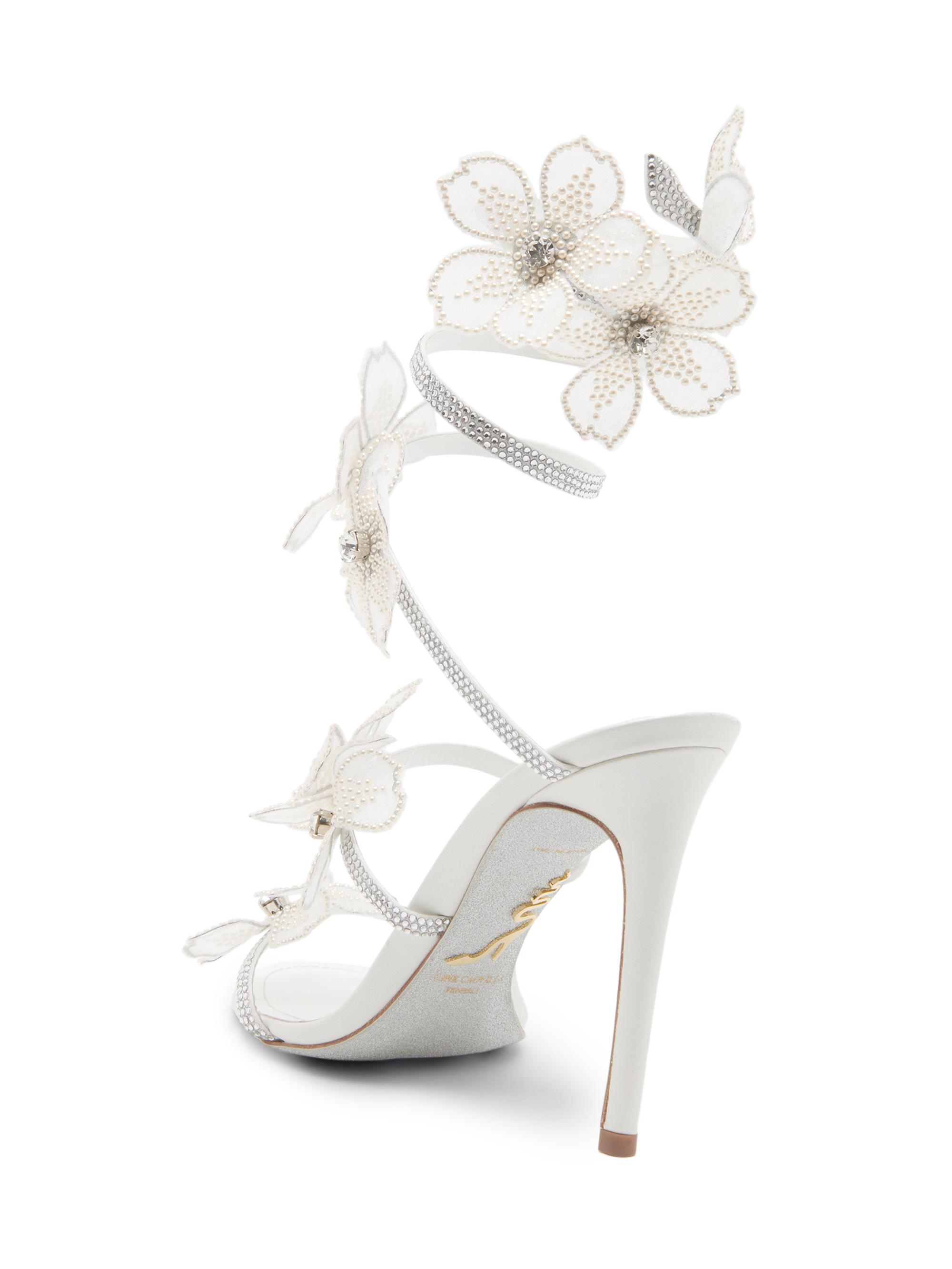 Rene Caovilla Cleo 105MM Crystal-Embellished Floral Satin Sandals ...