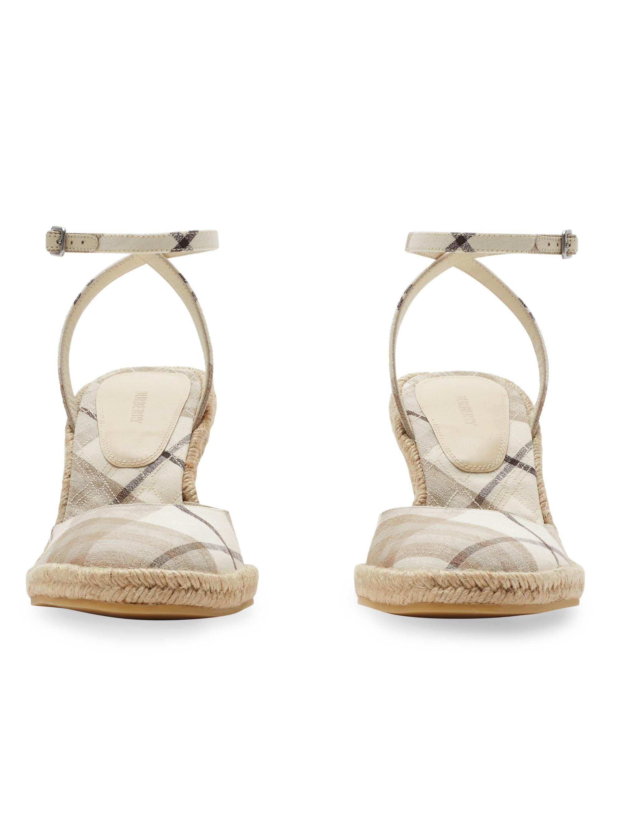Burberry Mews Check Espadrille Wedge Sandals | Saks Fifth Avenue