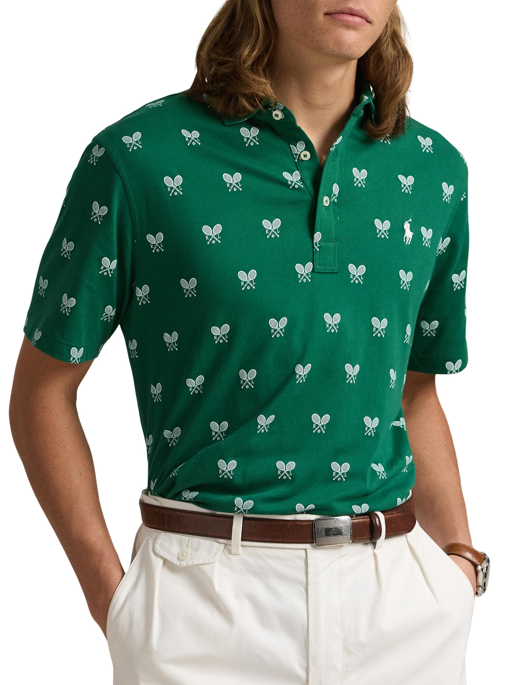 Polo Ralph Lauren Classic-Fit Racquet-Print Polo Shirt | Saks Fifth Avenue