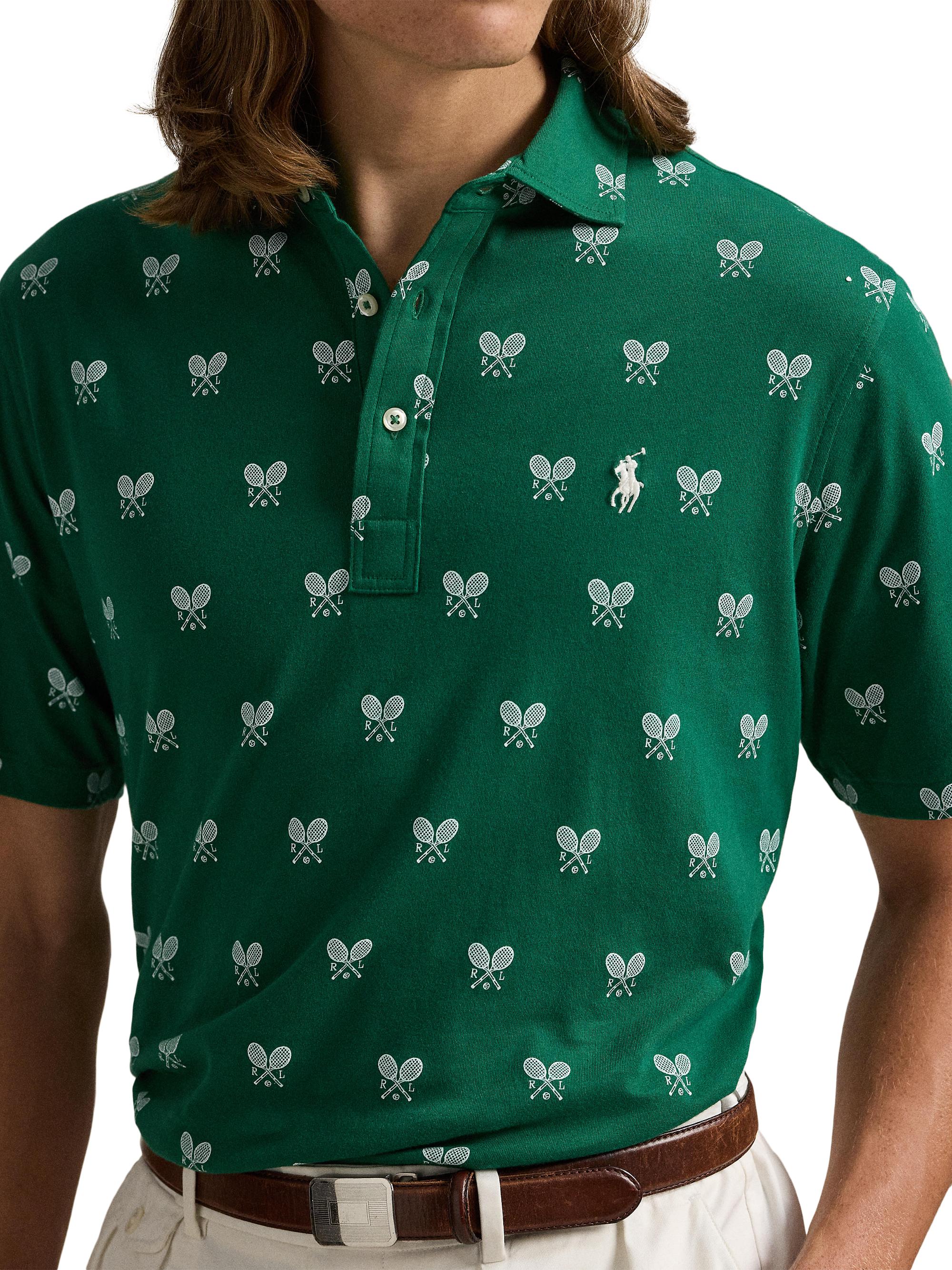 Polo Ralph Lauren Classic-Fit Racquet-Print Polo Shirt | Saks Fifth Avenue
