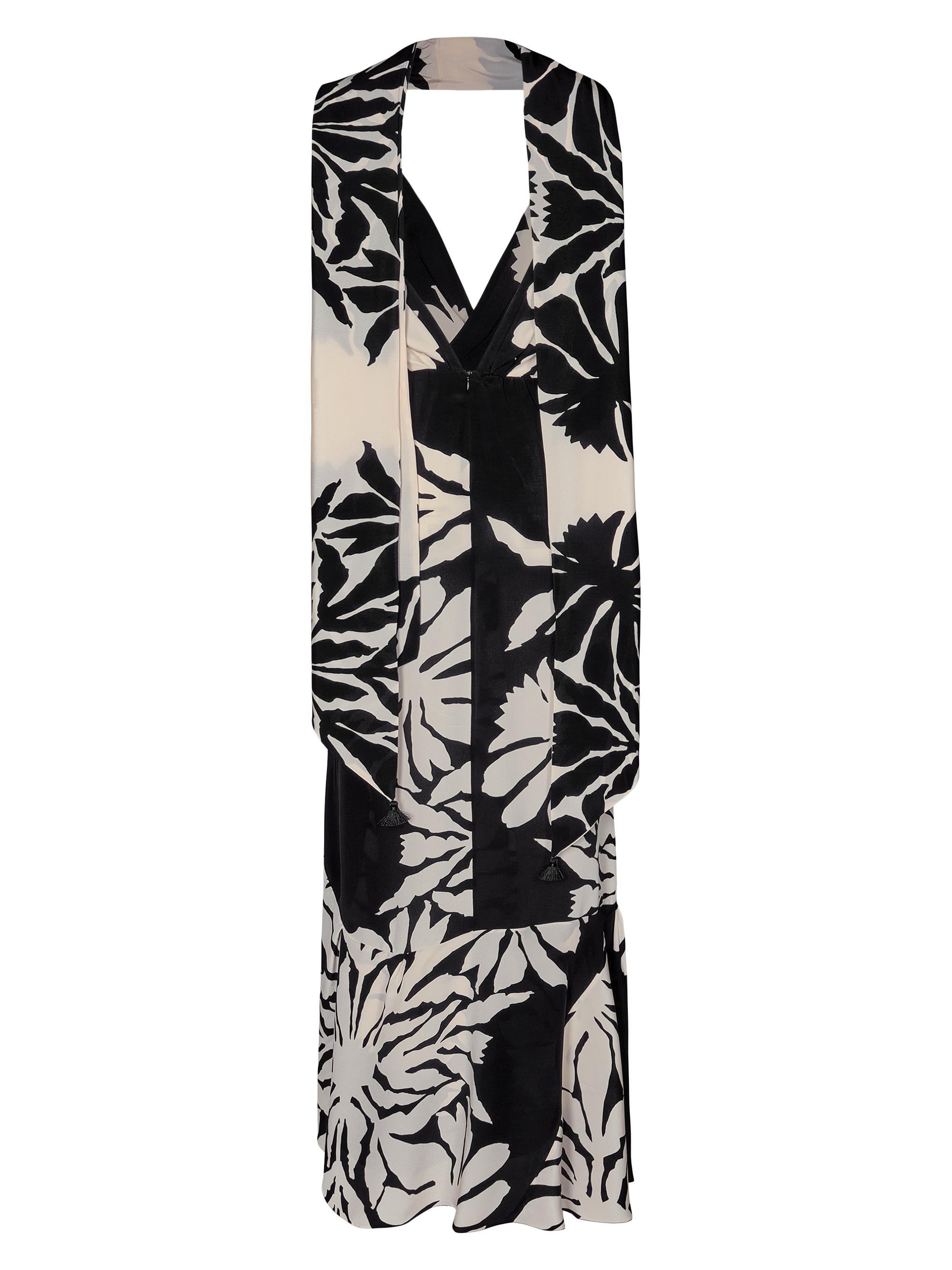 Johanna Ortiz Santa Cruz Two-Piece Tropical Silk Maxi Dress & Scarf Set ...