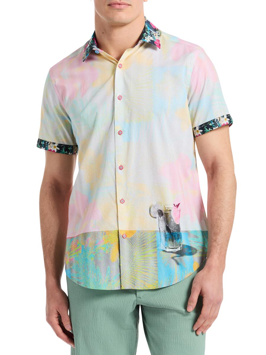 Robert Graham Haze Printed Cotton Short-Sleeve Shirt | Saks Fifth Avenue