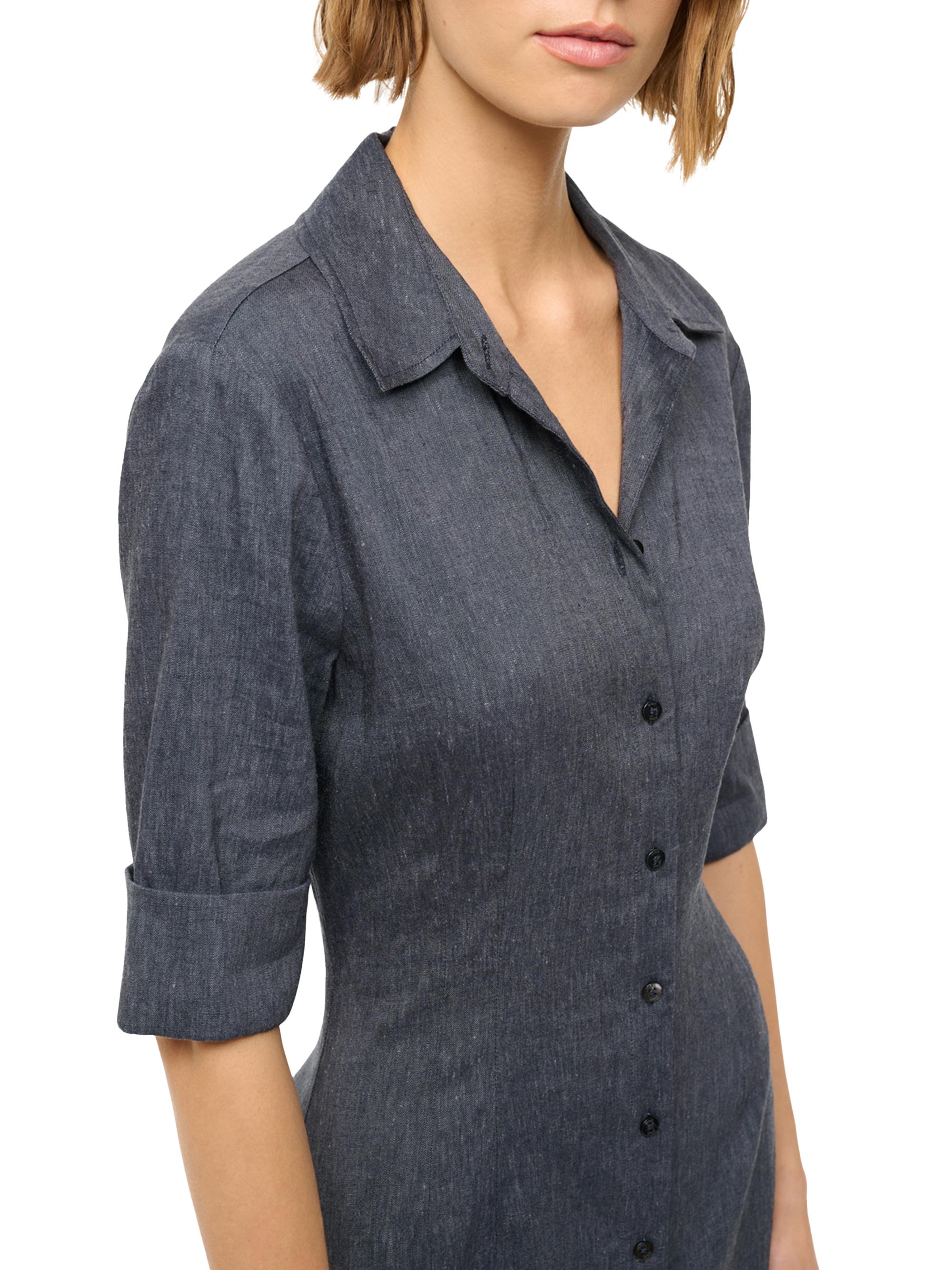 Staud Joan Linen-Blend Midi-Shirtdress | Saks Fifth Avenue