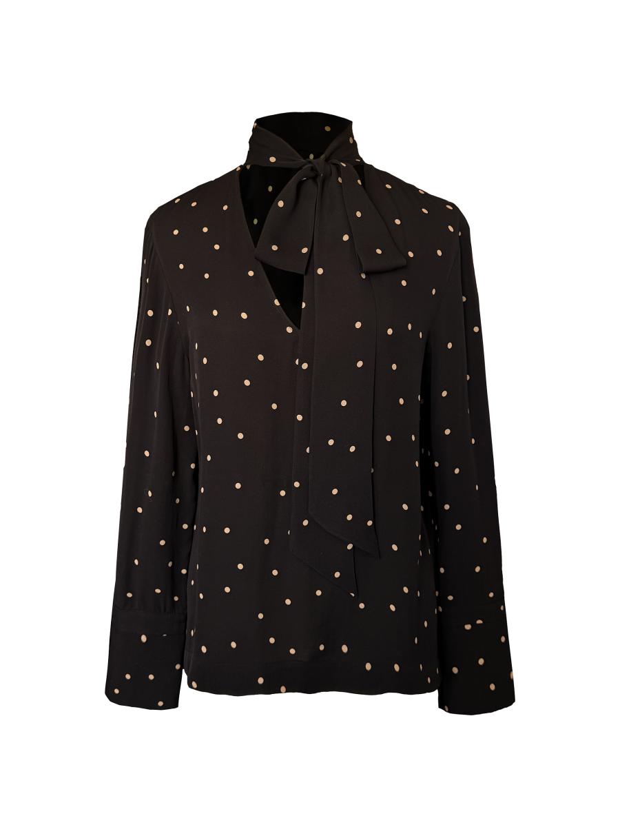 Secret Mission Soho Rhiannon Polka Dot Silk Tieneck Blouse | Saks Fifth ...