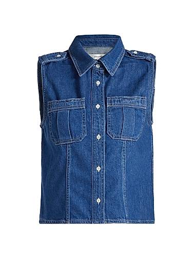 Women's Denim Designer Crop Tops | Saks Fifth Avenue Women's Denim Designer Crop Tops | Saks Fifth Avenue