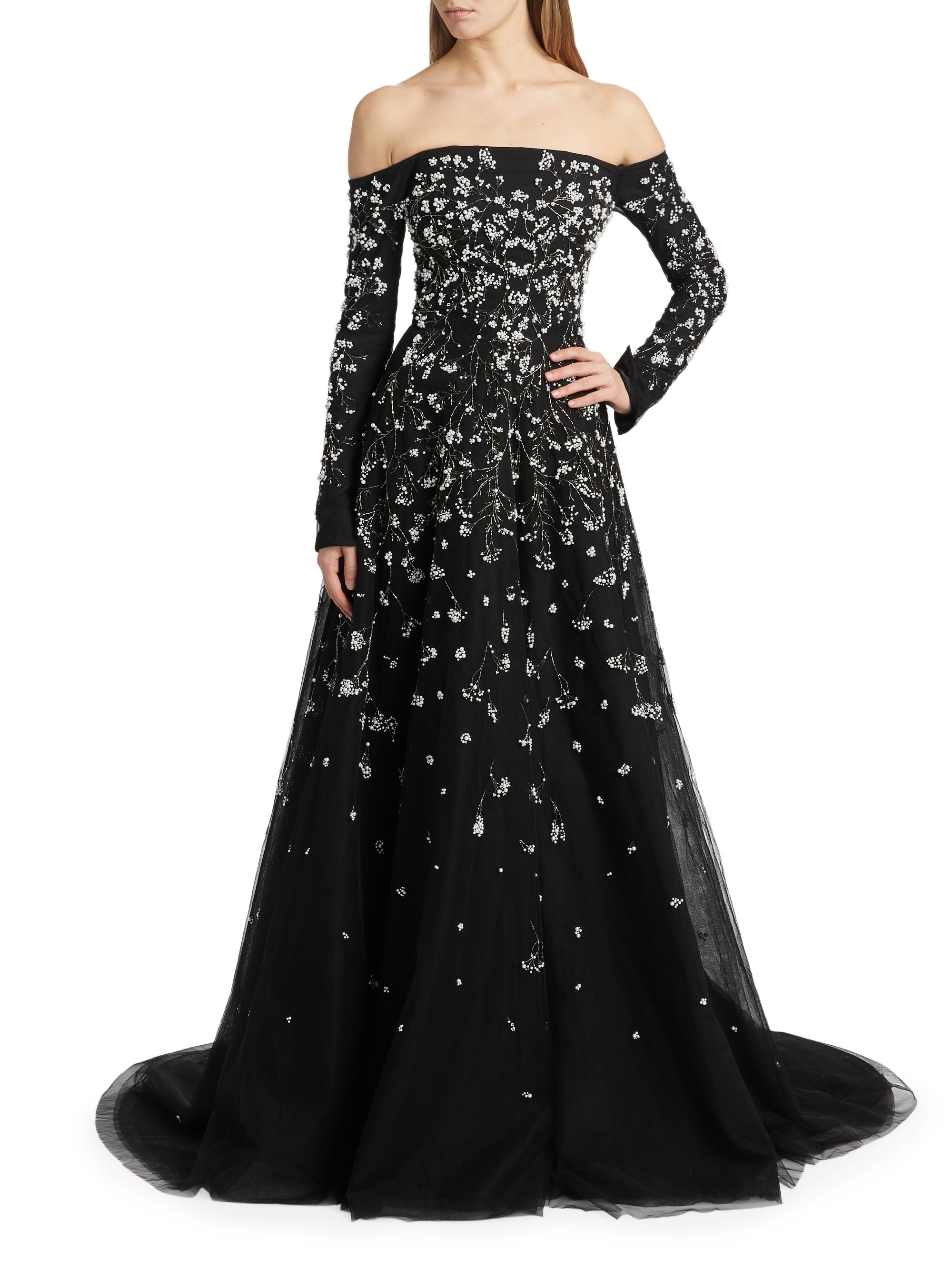 Pamella Roland Embroidered Tulle Gown | Saks Fifth Avenue