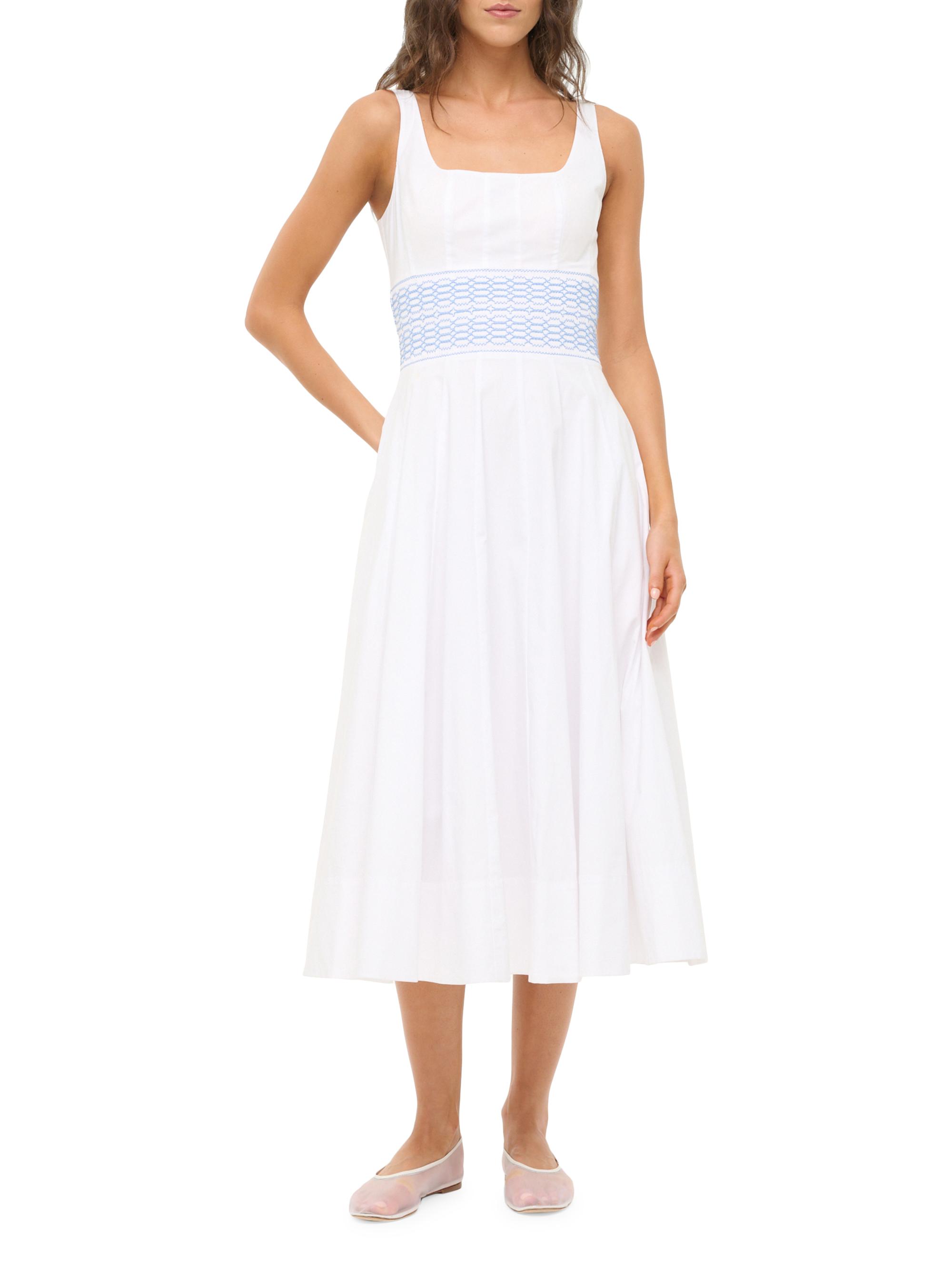 Staud Rig Cotton Poplin Fit & Flare Dress | Saks Fifth Avenue