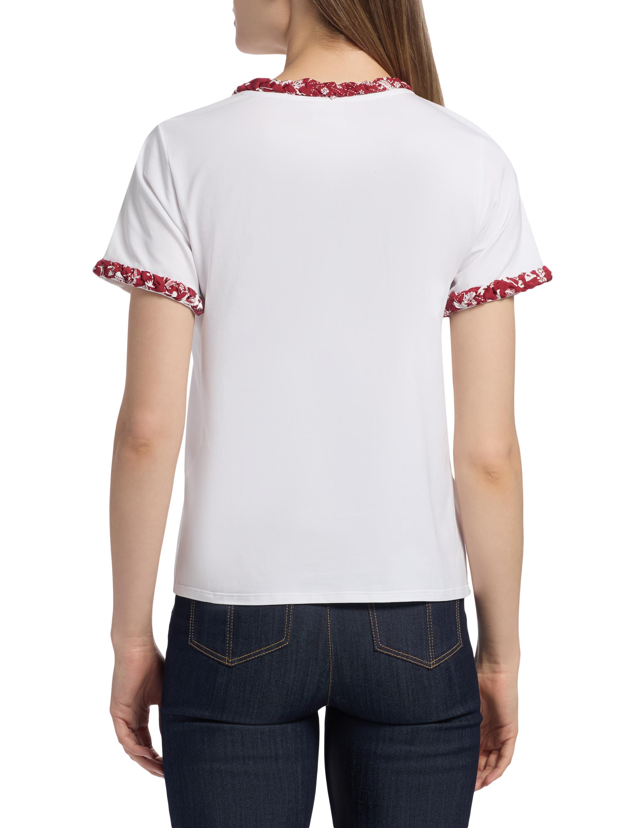 Cinq à Sept Bandana-Braided Stretch-Cotton T-Shirt | Saks Fifth Avenue