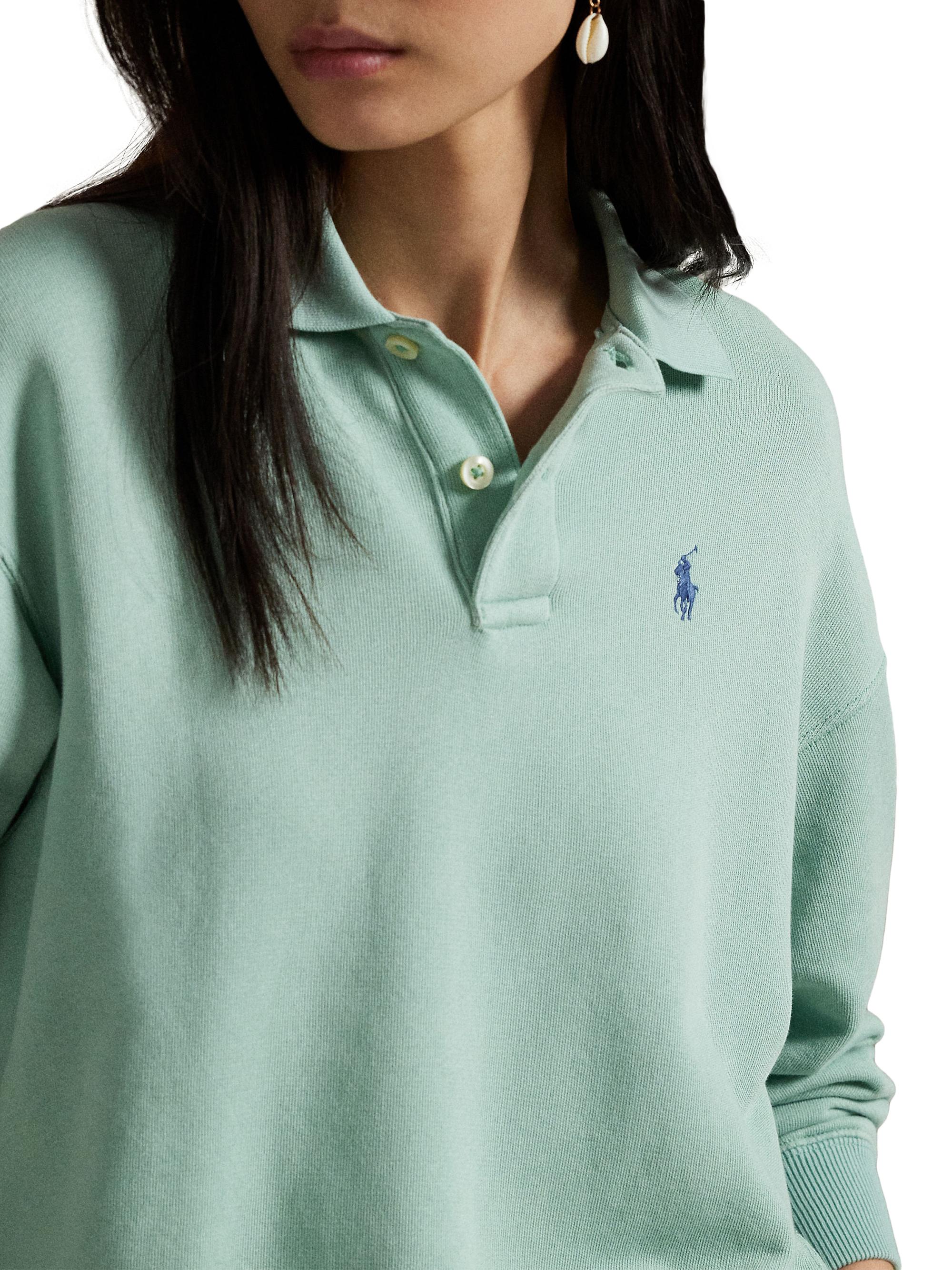 Polo Ralph Lauren Cotton-Blend Fleece Long-Sleeve Polo Pullover | Saks ...