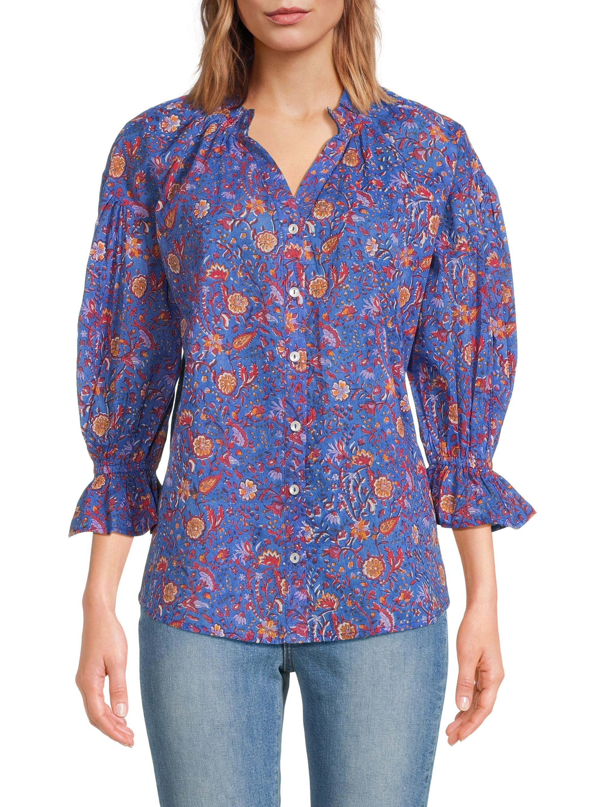 Ro's Garden Rachel Cotton Floral Shirt | Saks Fifth Avenue