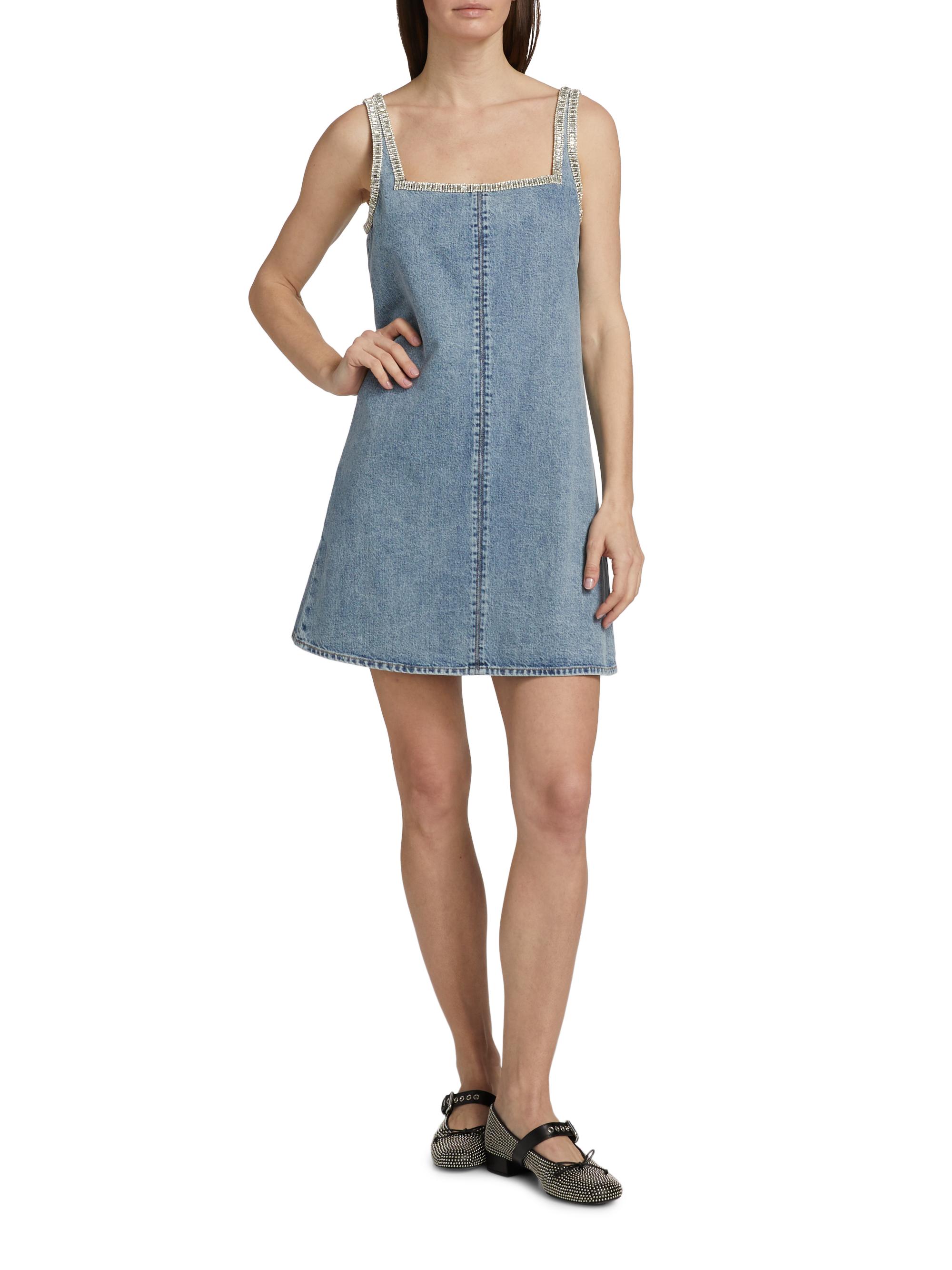rag & bone Jayde Embellished Denim Minidress | Saks Fifth Avenue