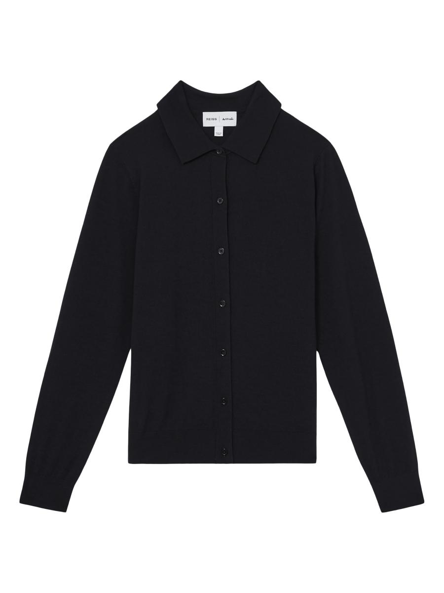 Reiss Tatum Collared Wool Cardigan | Saks Fifth Avenue