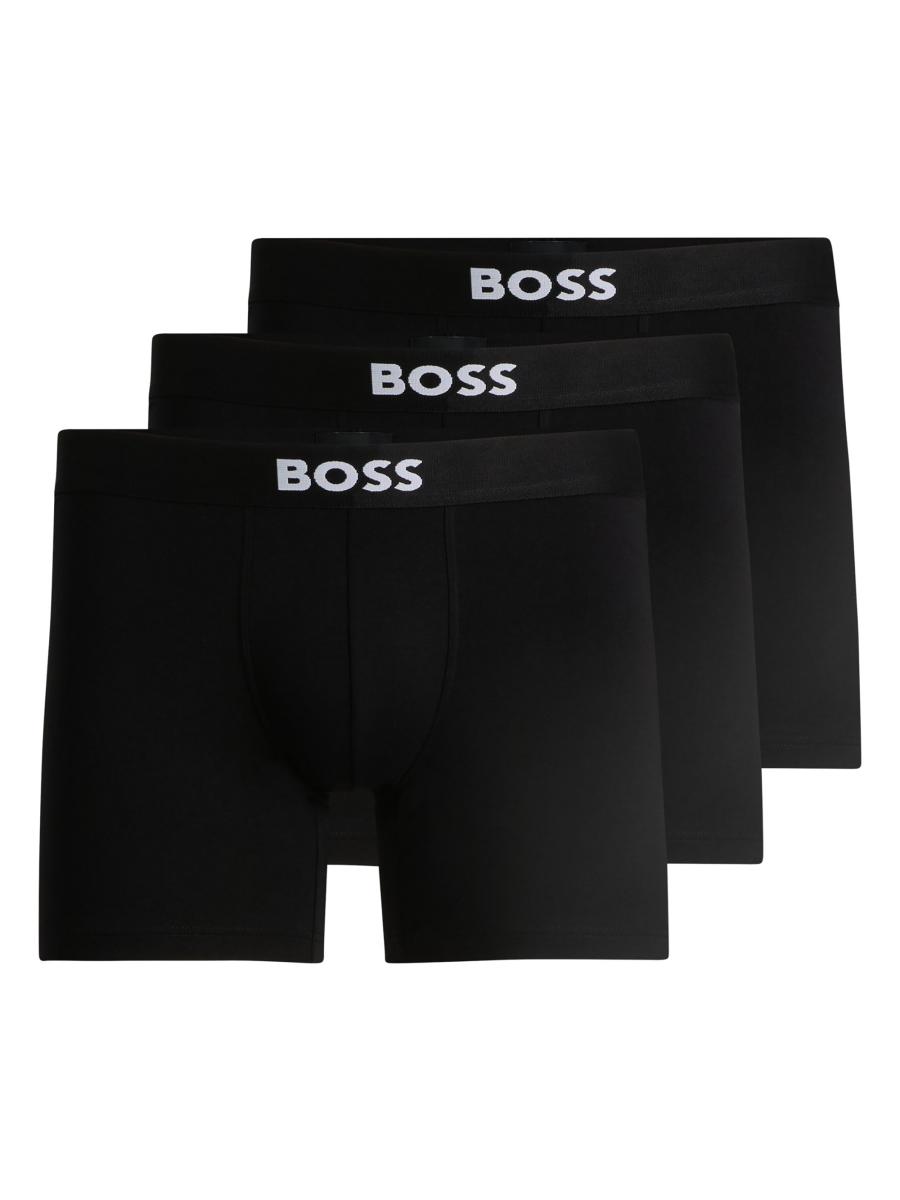 BOSS Three-Pack of Stretch-Cotton Boxer Briefs with Logos | Saks Fifth ...