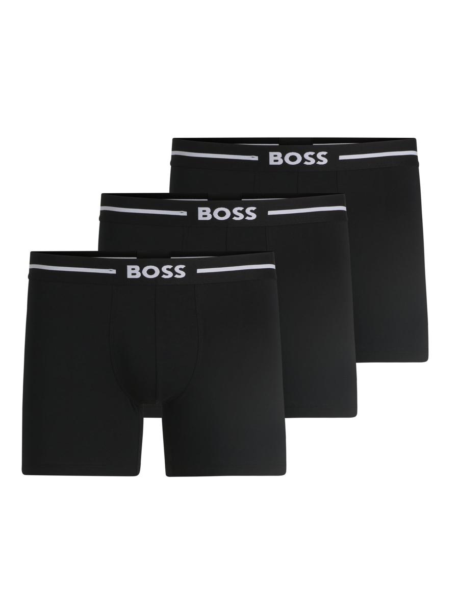 Shop BOSS Three-Pack of Stretch-Cotton Boxer Briefs with Logos | Saks ...