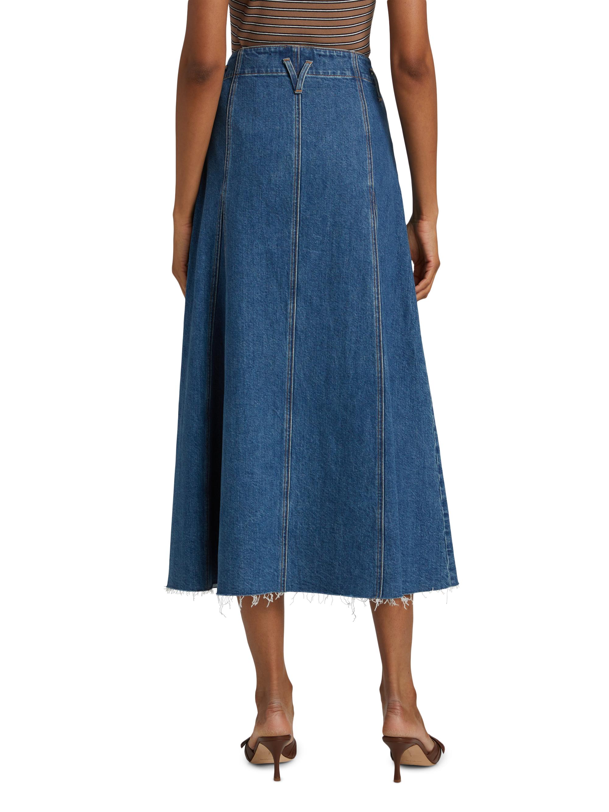 Veronica Beard Alix Circle Denim Midi-Skirt | Saks Fifth Avenue