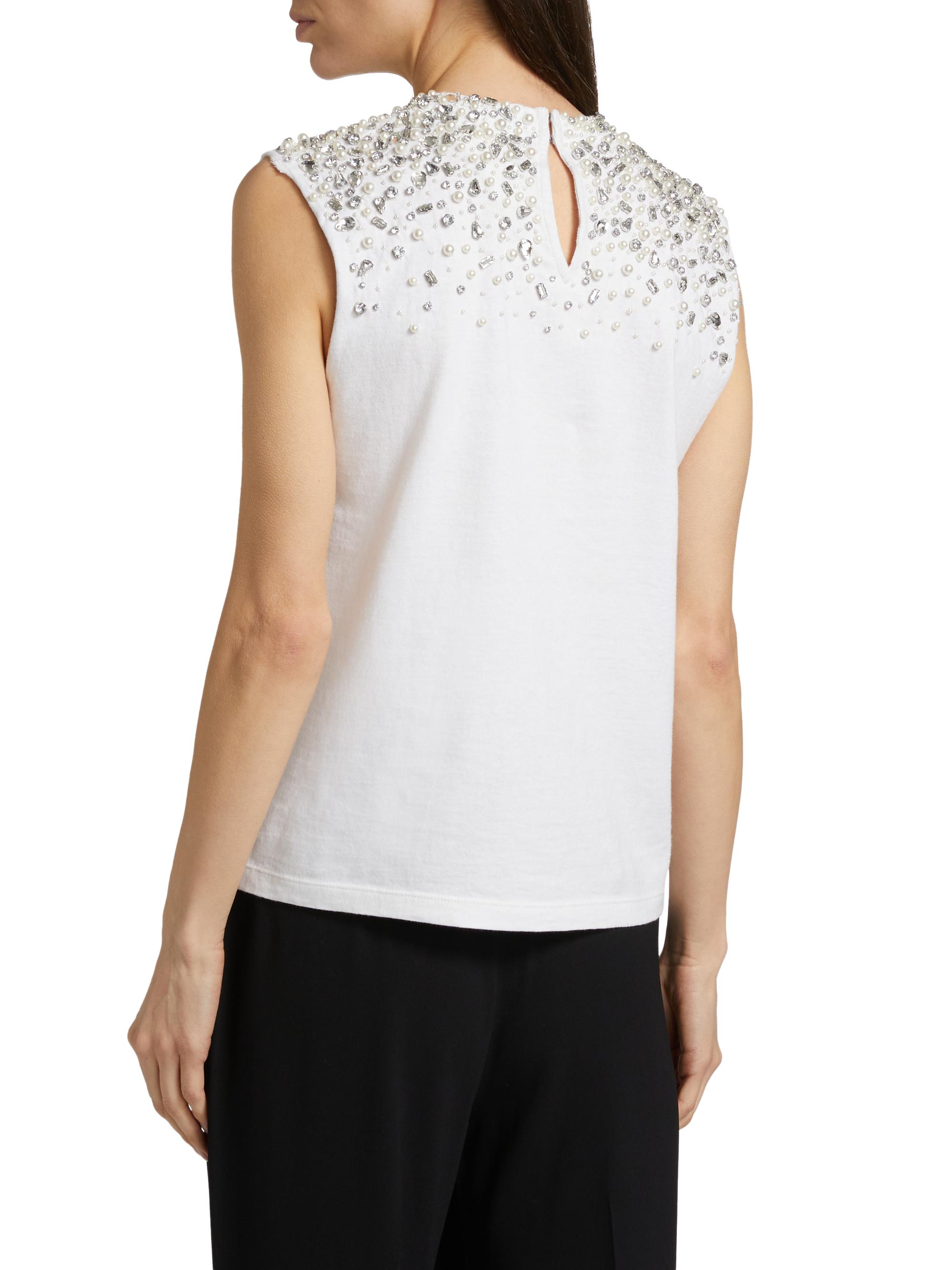 Alice + Olivia Micah Embellished Muscle Tank Top | Saks Fifth Avenue