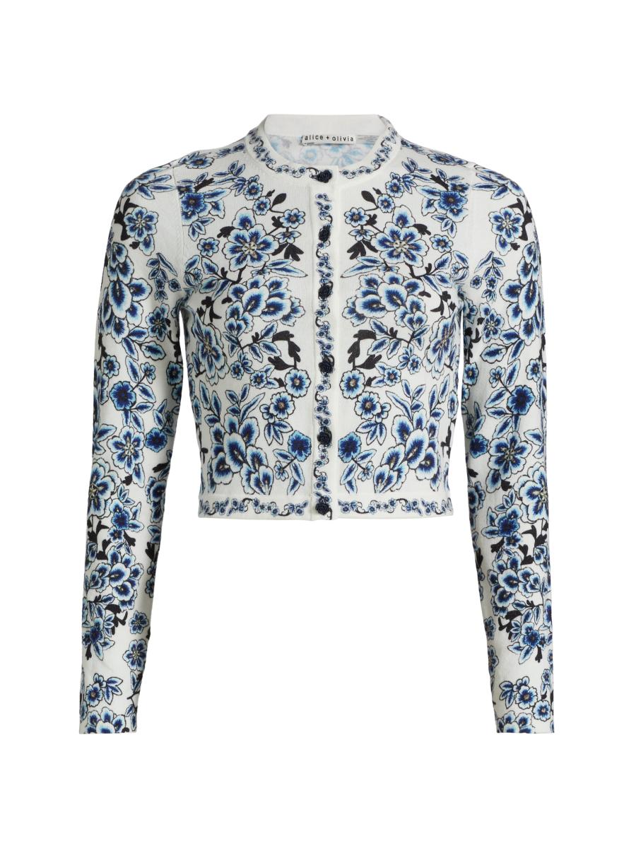 Alice + Olivia Carson Floral Cotton Cardigan | Saks Fifth Avenue