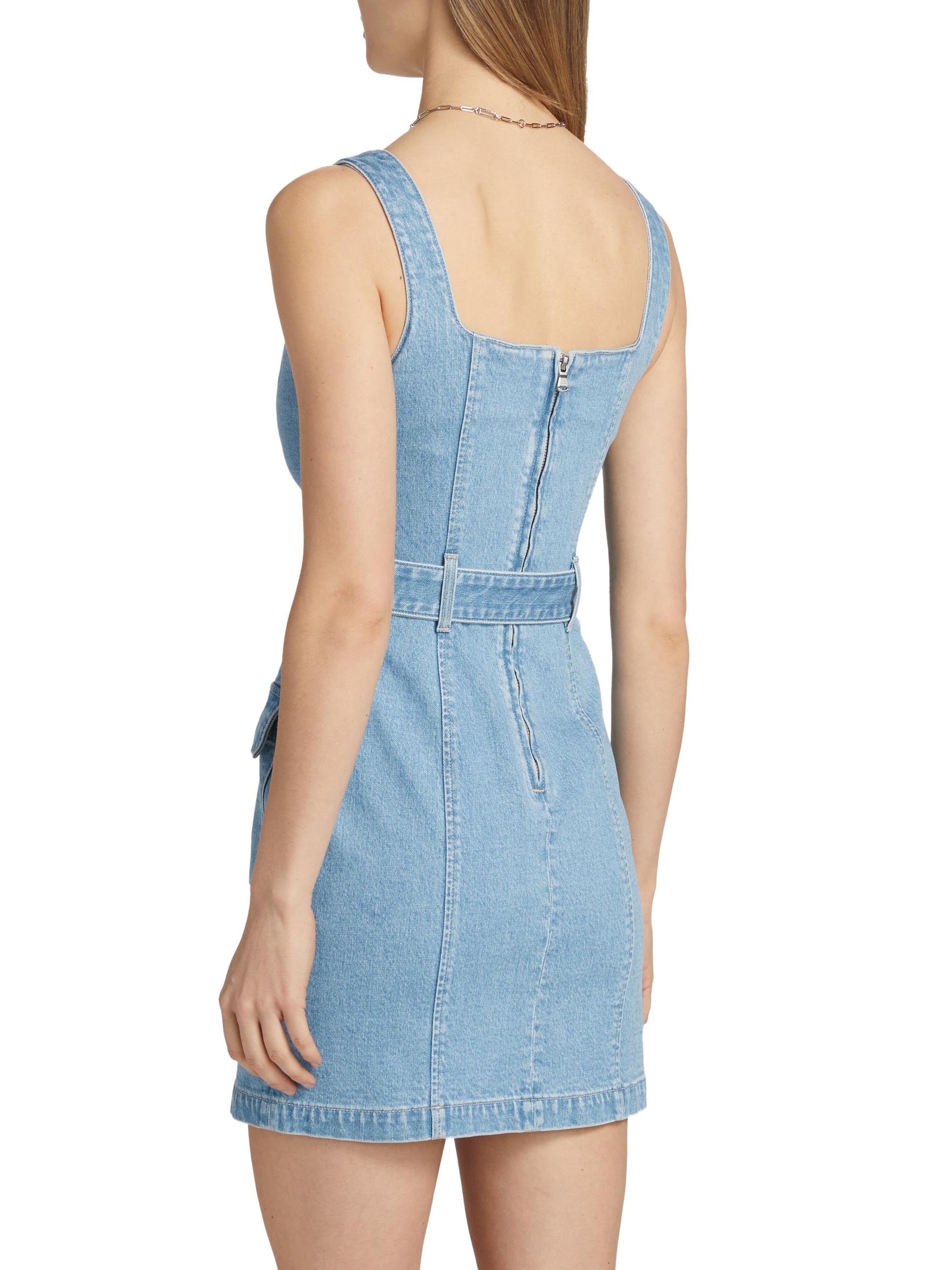 L'AGENCE Midy Button-Front Denim Minidress | Saks Fifth Avenue