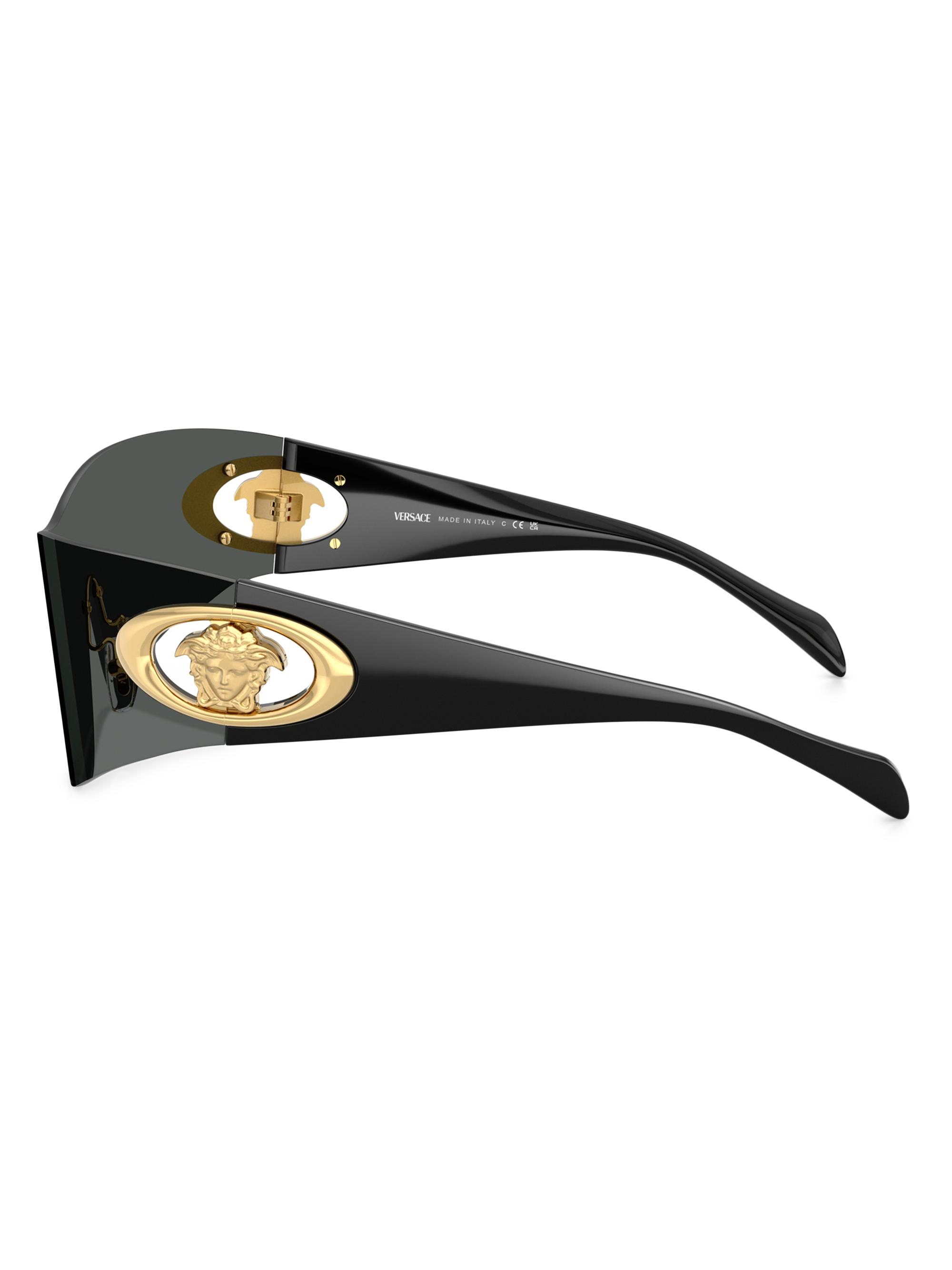 Versace 142MM Logo-Detailed Shield Sunglasses | Saks Fifth Avenue