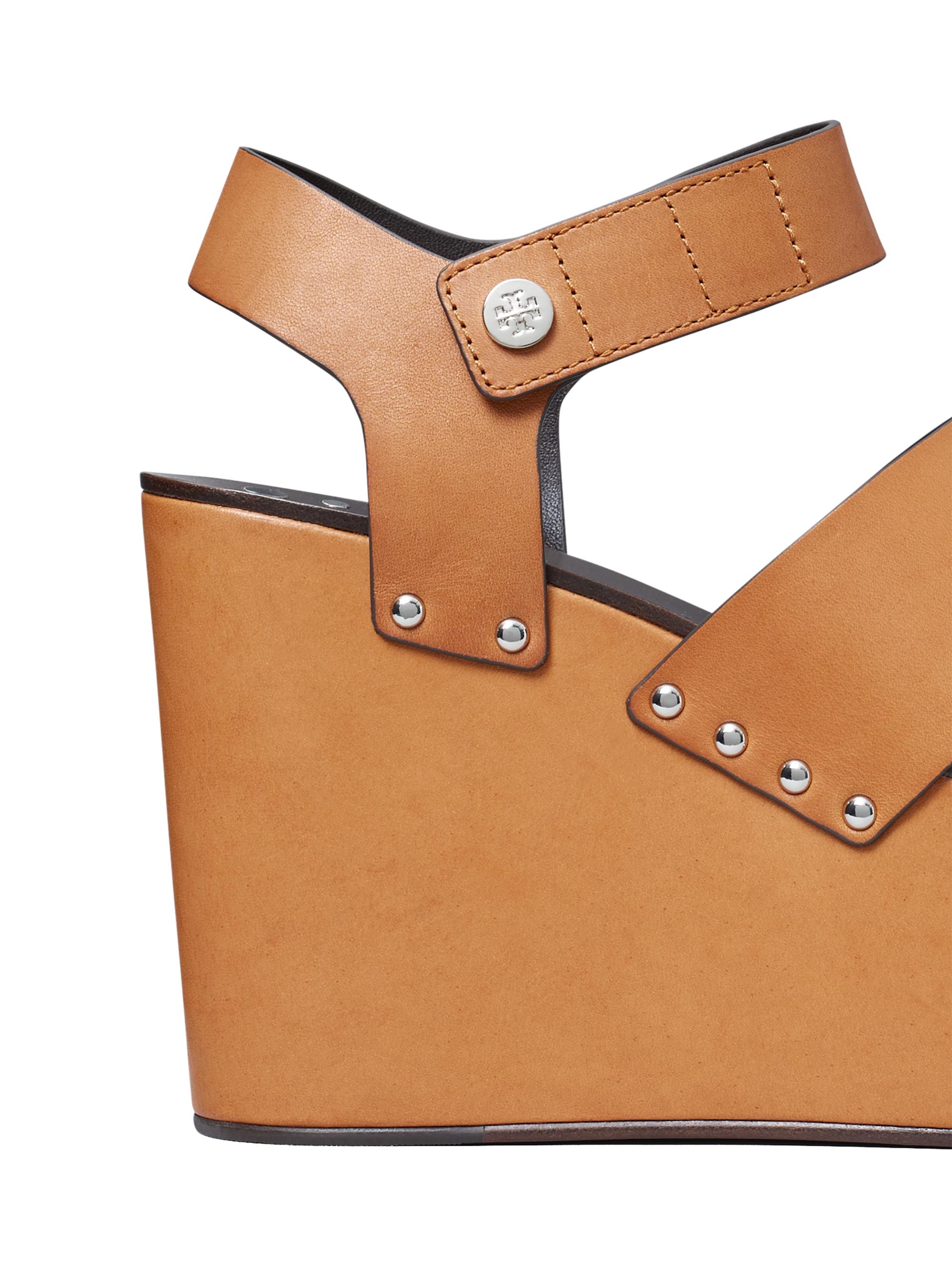 Tory Burch Studded 110MM Leather Platform Wedge Sandals | Saks Fifth Avenue