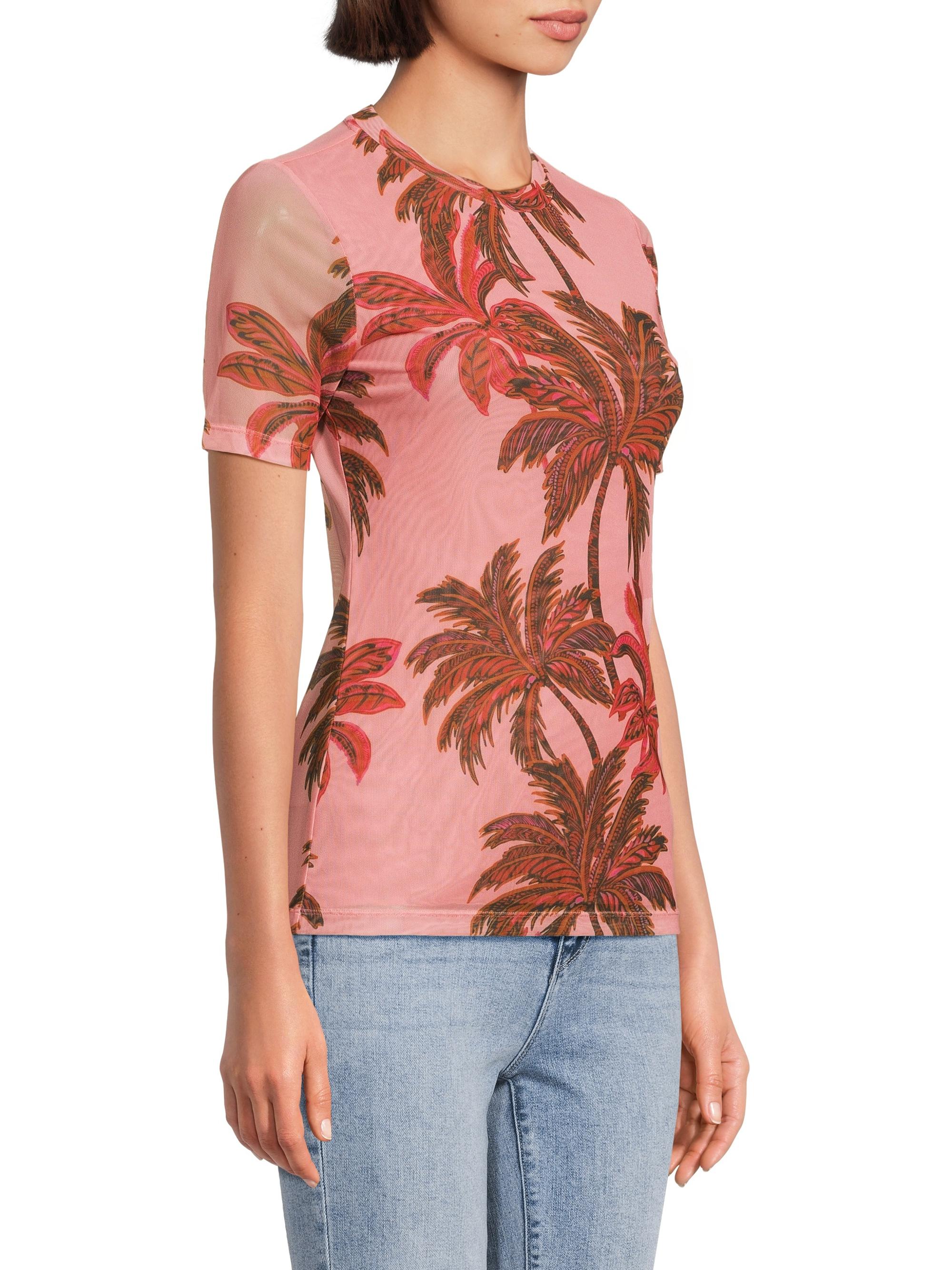 Johnny Was Callie Mesh Tropical Print T-Shirt | Saks Fifth Avenue