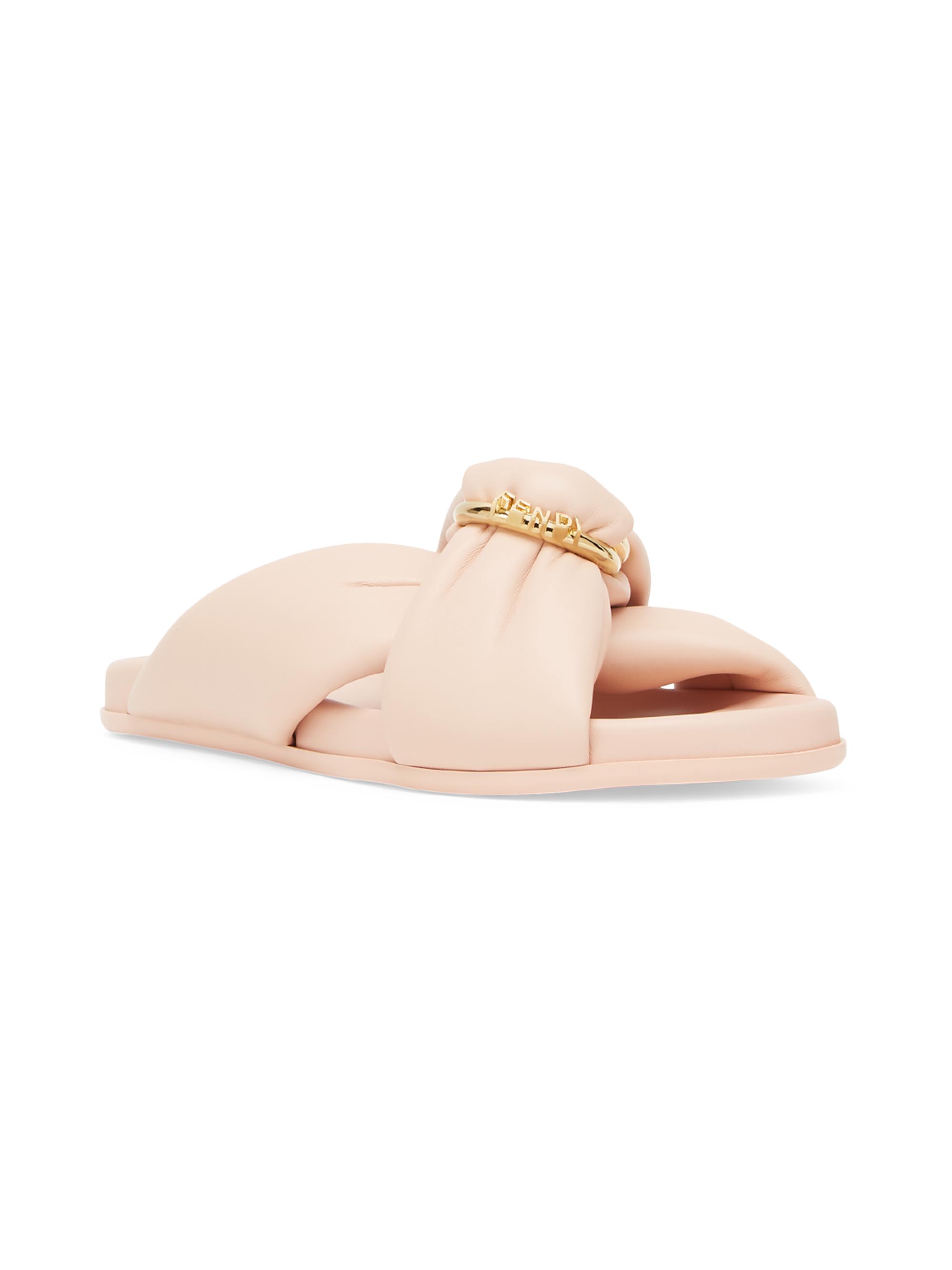 Shop Fendi Fendi Feel Knot Leather Slide Sandals | Saks Fifth Avenue
