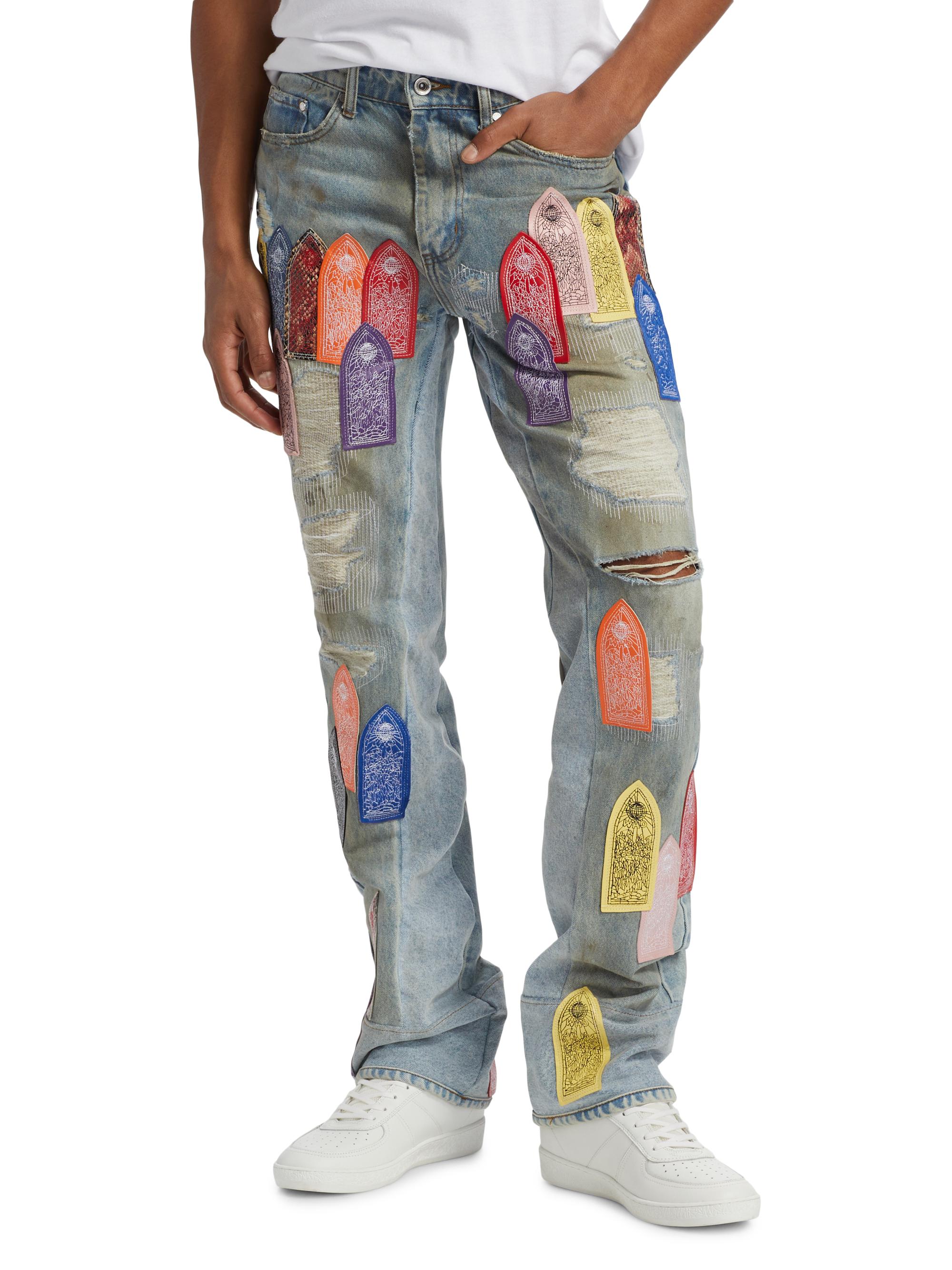Who Decides War Patch Arched Repaired Distressed Jeans | Saks Fifth Avenue