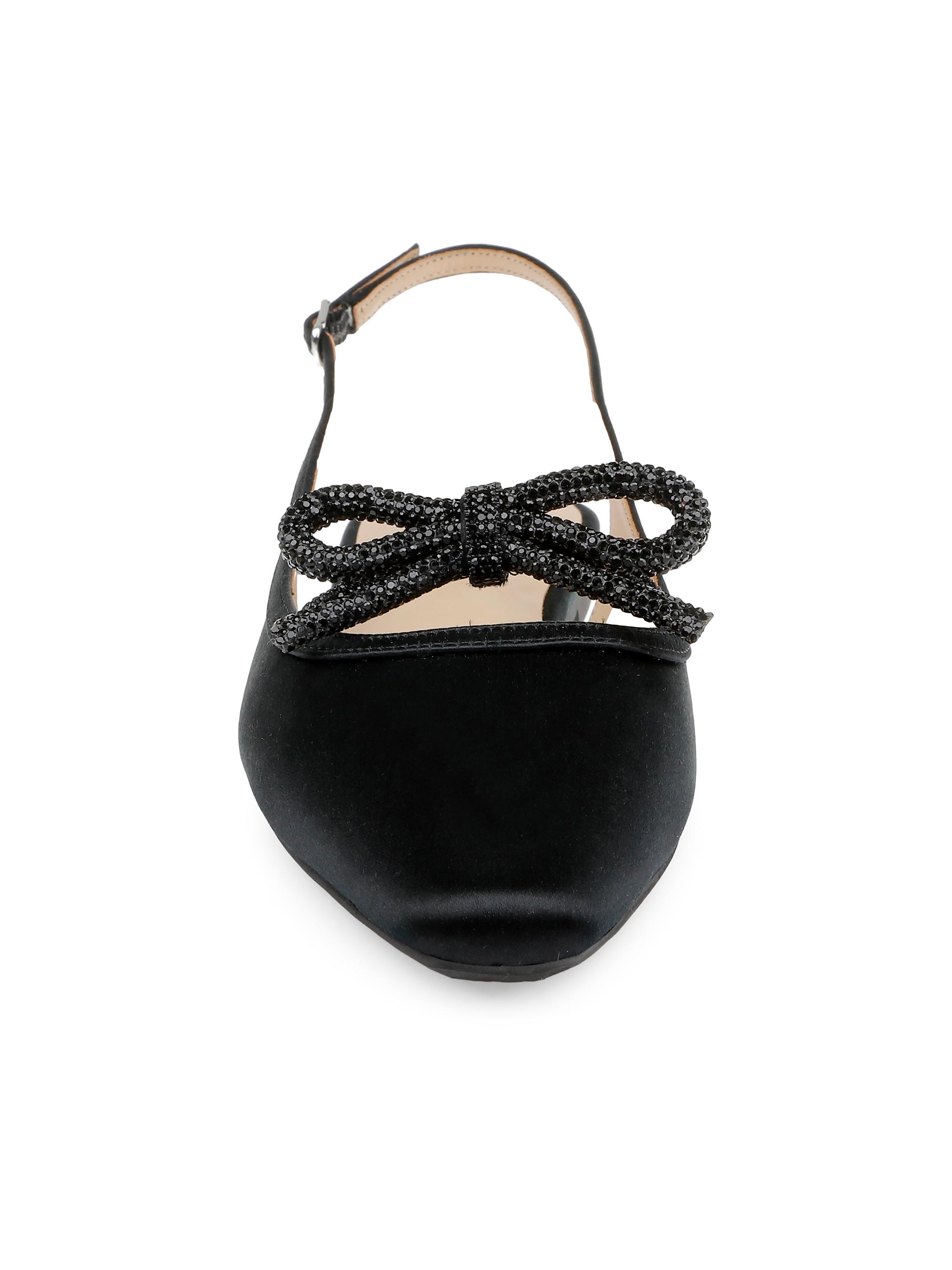 Badgley Mischka Genesis Bow Satin Slingback Flats | Saks Fifth Avenue