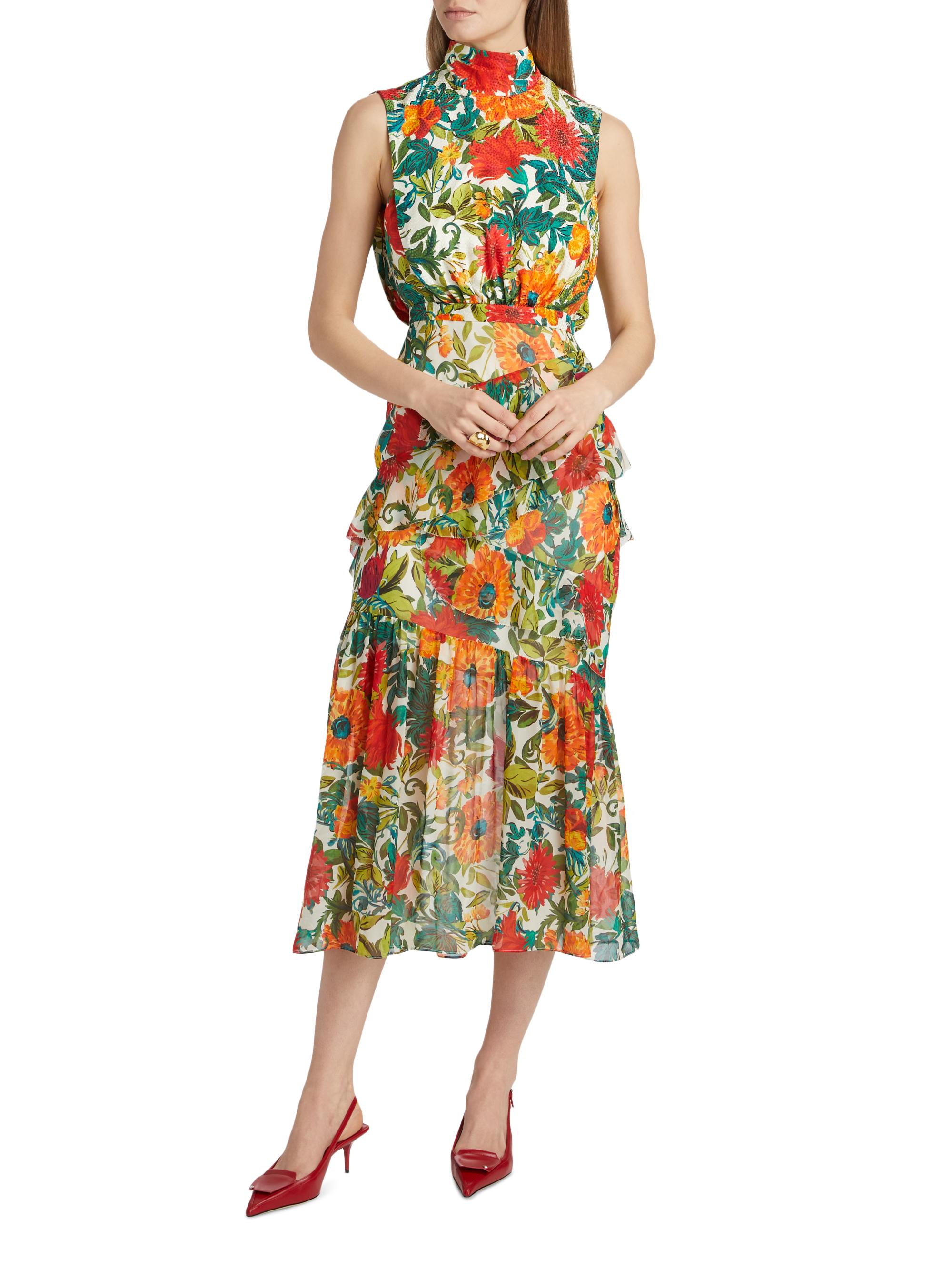 Saloni Fleur Midi Dress