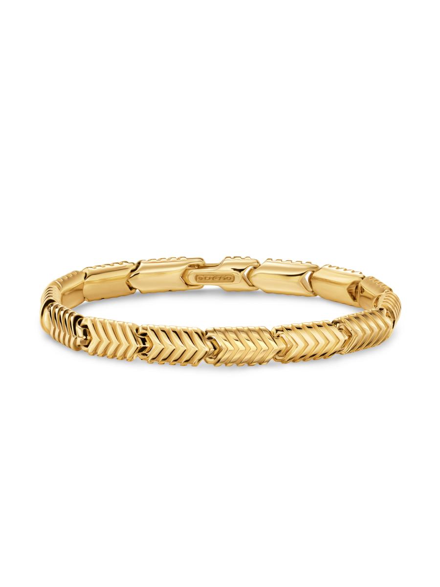 David Yurman Chevron Link Bracelet in 18K Yellow Gold, 7.6MM | Saks ...