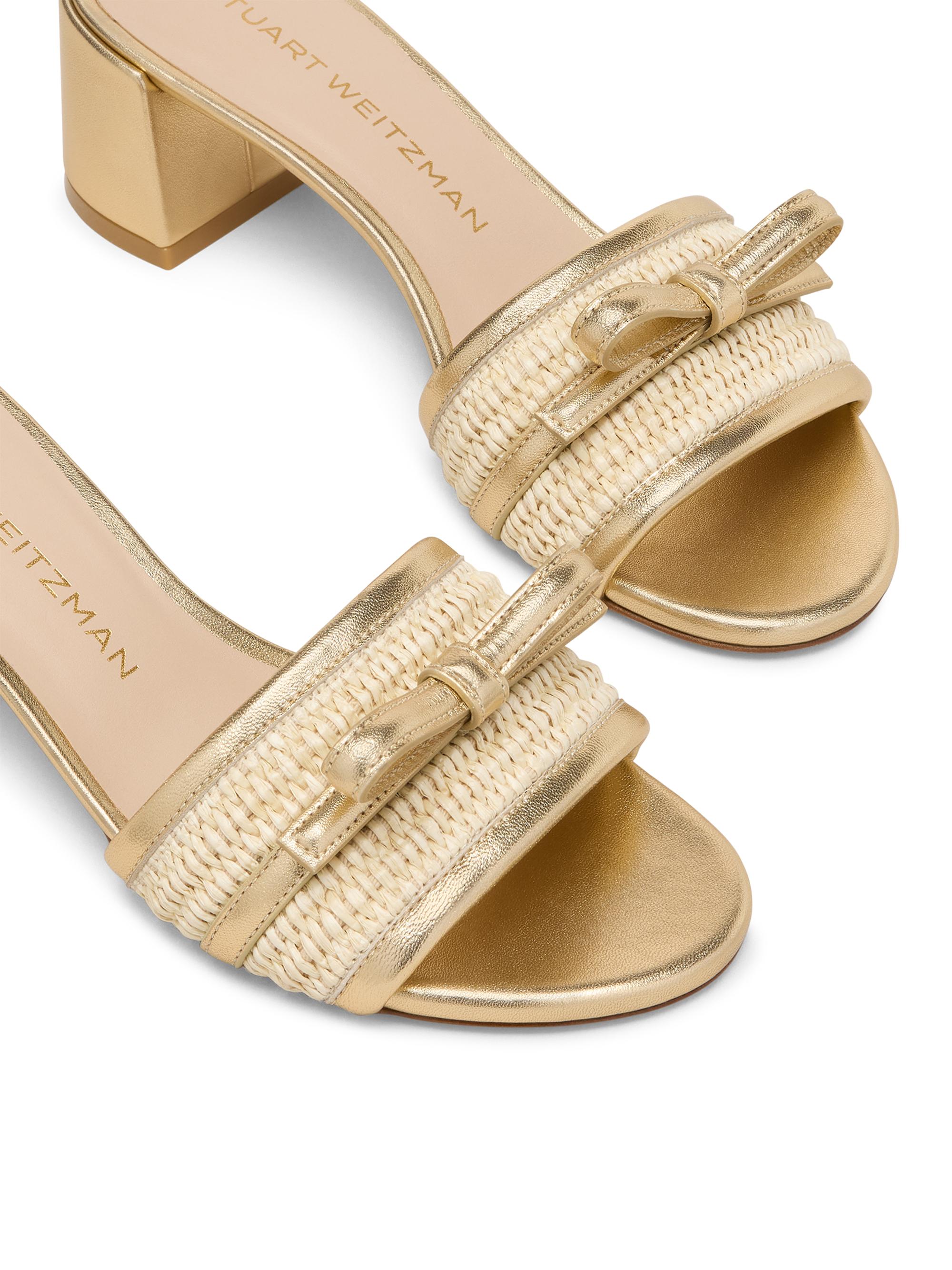 Stuart Weitzman Felicity 50MM Metallic Leather Sandals | Saks Fifth Avenue