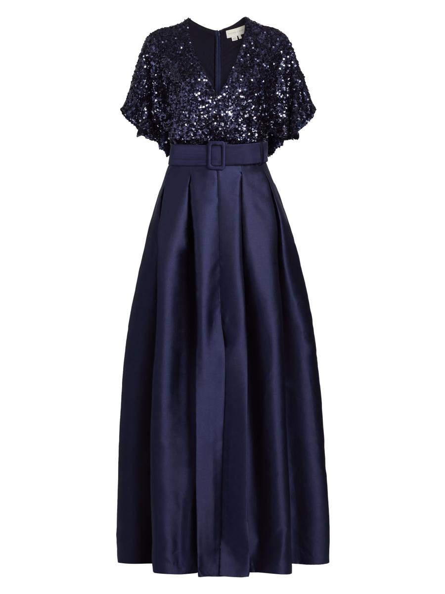 SACHIN BABI Simone Sequin Belted Gown | Saks Fifth Avenue