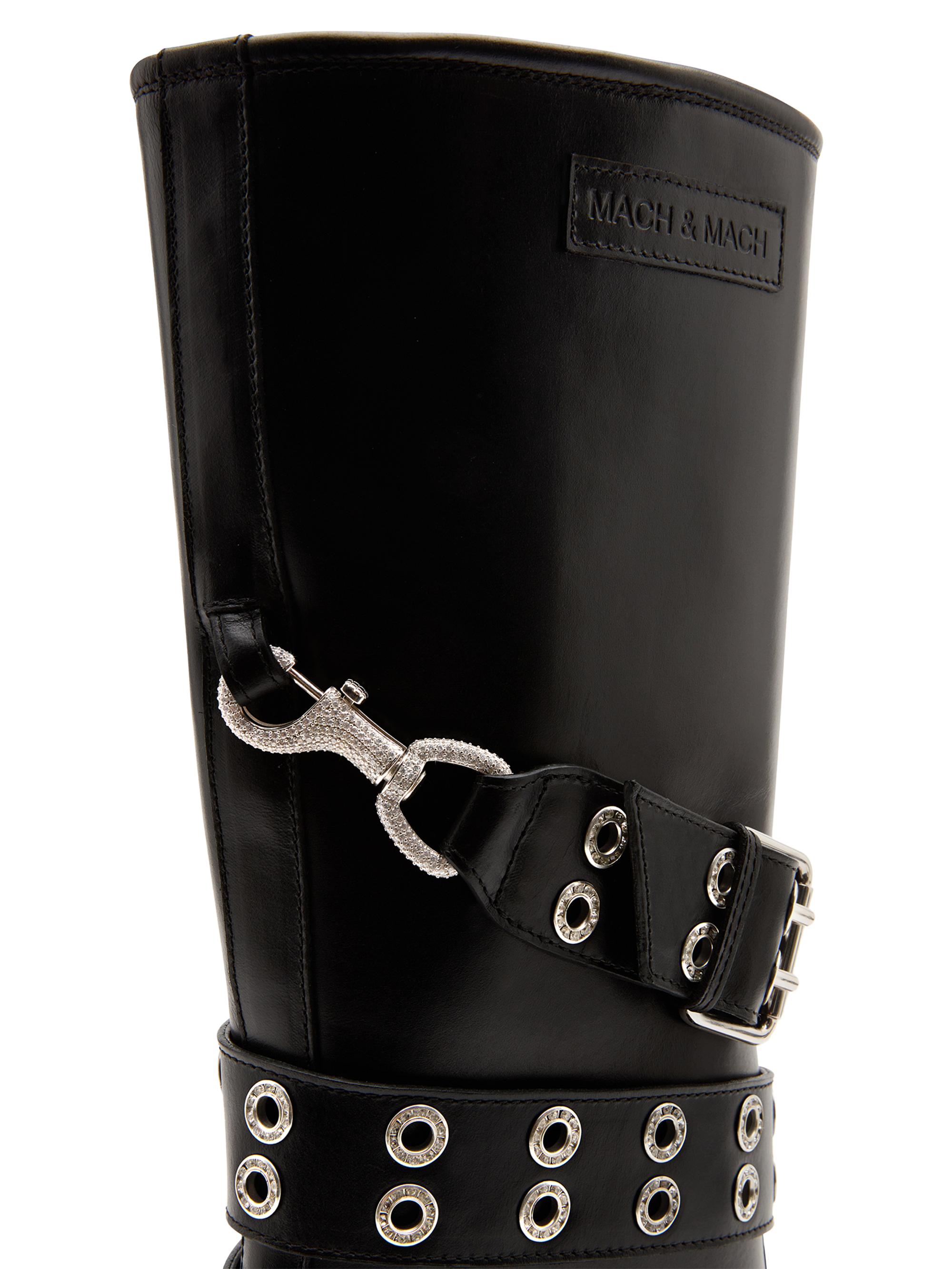 Mach & Mach Buckle Vintage Leather Combat Boots | Saks Fifth Avenue