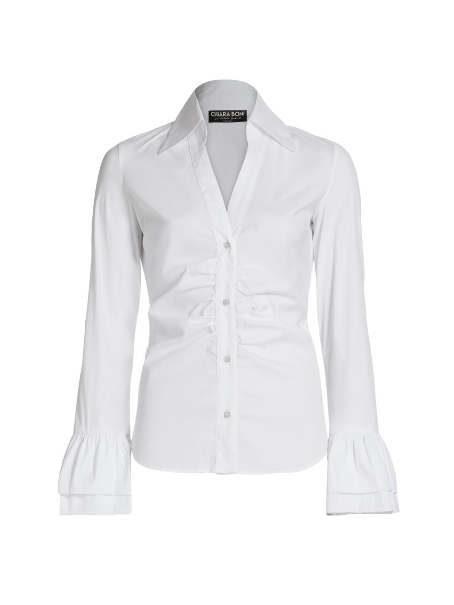 Chiara Boni La Petite Robe Ugawa Bell-Sleeve Top | Saks Fifth Avenue