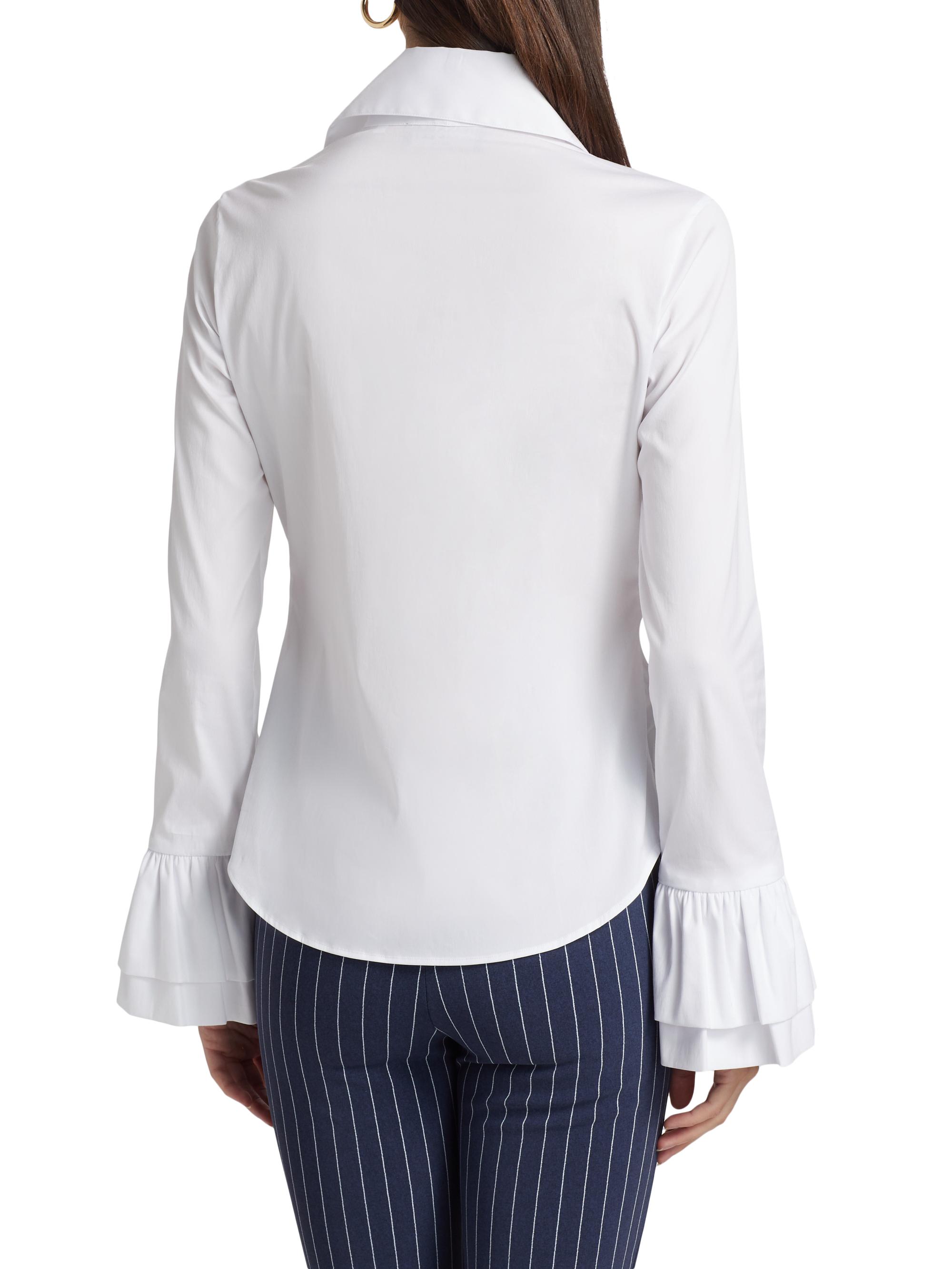 Chiara Boni La Petite Robe Ugawa Bell-Sleeve Top | Saks Fifth Avenue