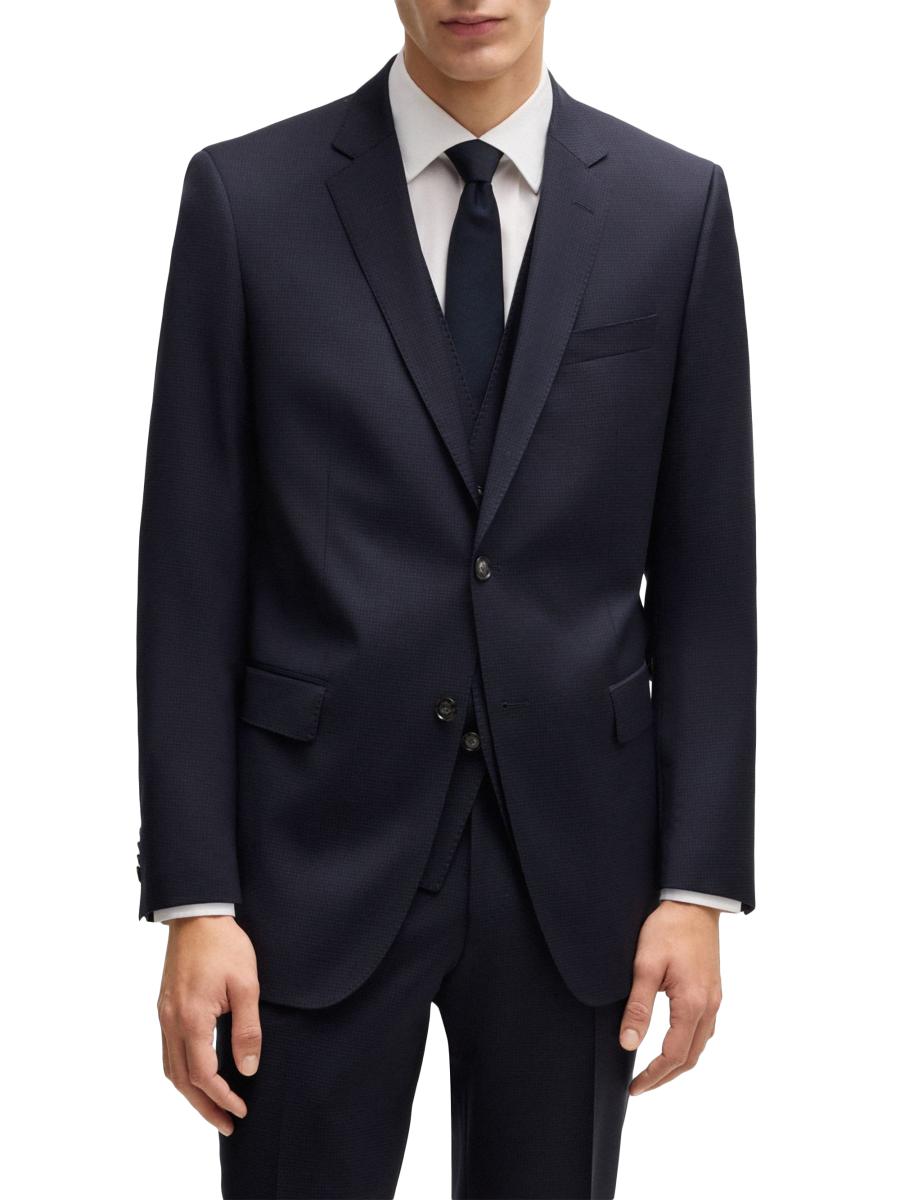 BOSS Three Piece Slim-Fit Suit in Patterned Stretch Wool | Saks Fifth ...