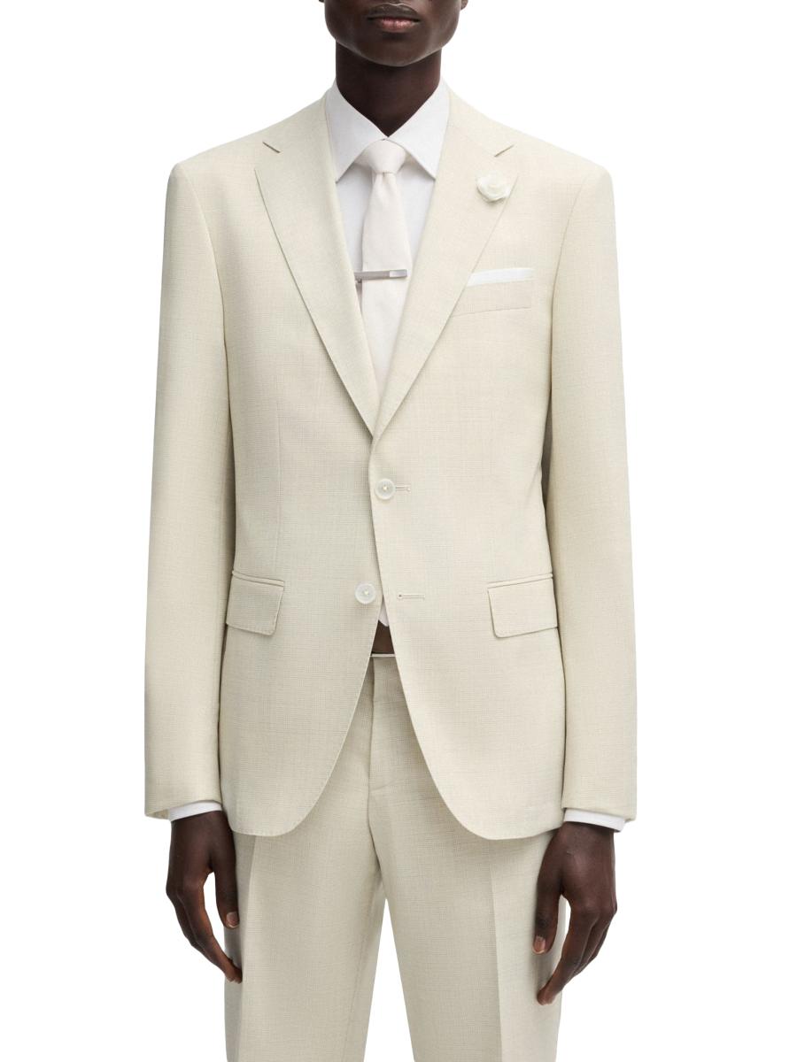 BOSS Slim-Fit Suit Jacket in a Patterned Wool Blend | Saks Fifth Avenue