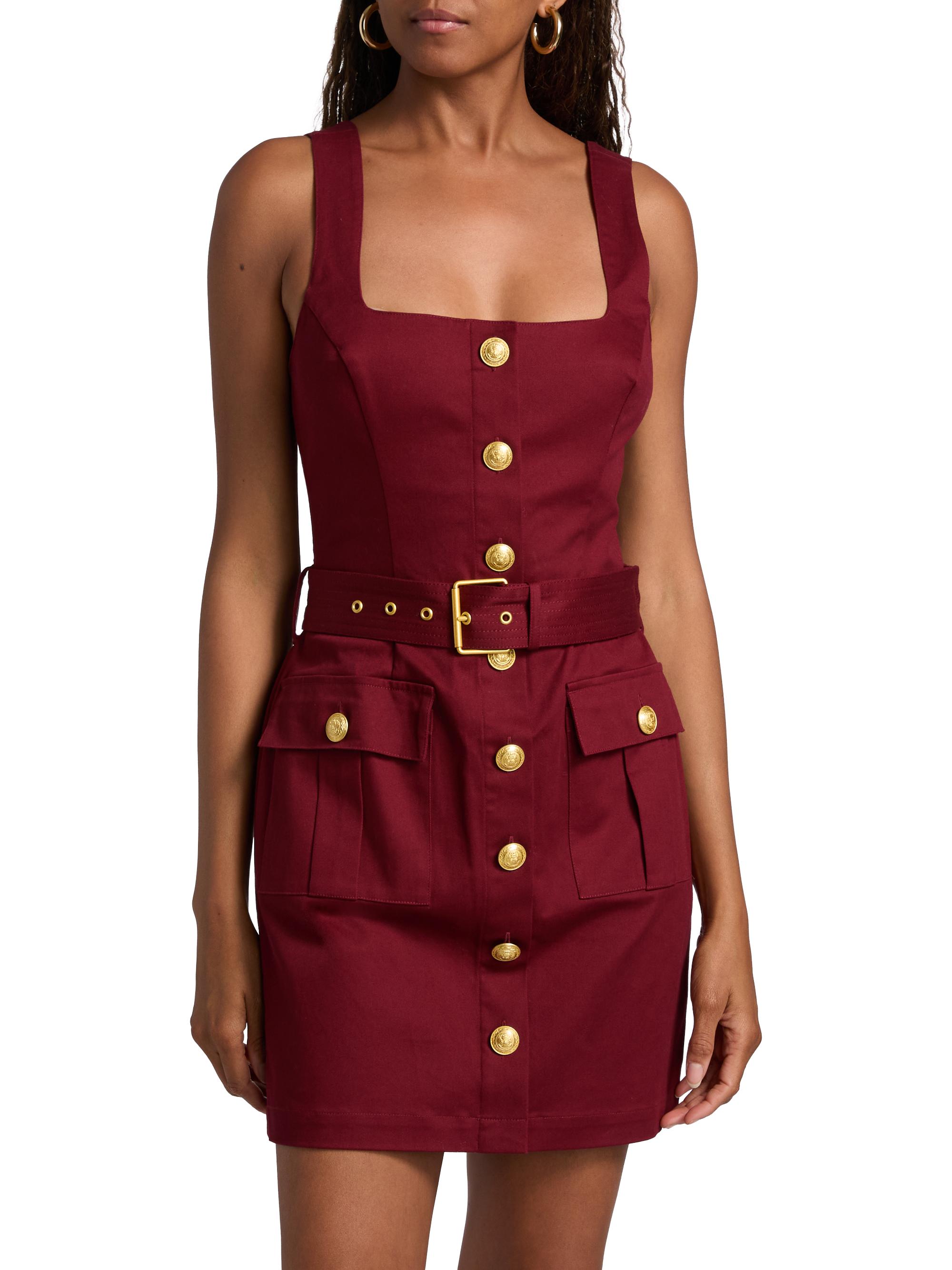 L'AGENCE Midy Belted Button-Front Minidress | Saks Fifth Avenue