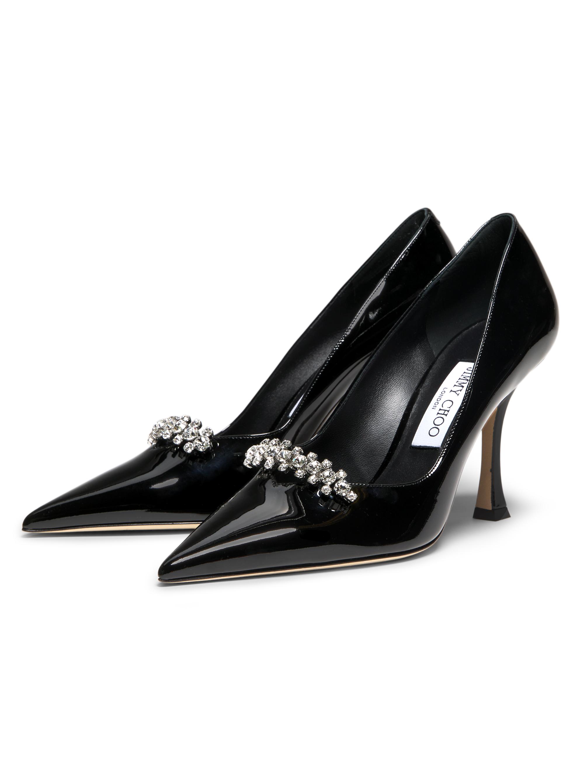 Jimmy Choo Core Belinda 90MM Embellished Patent Leather Pumps | Saks ...