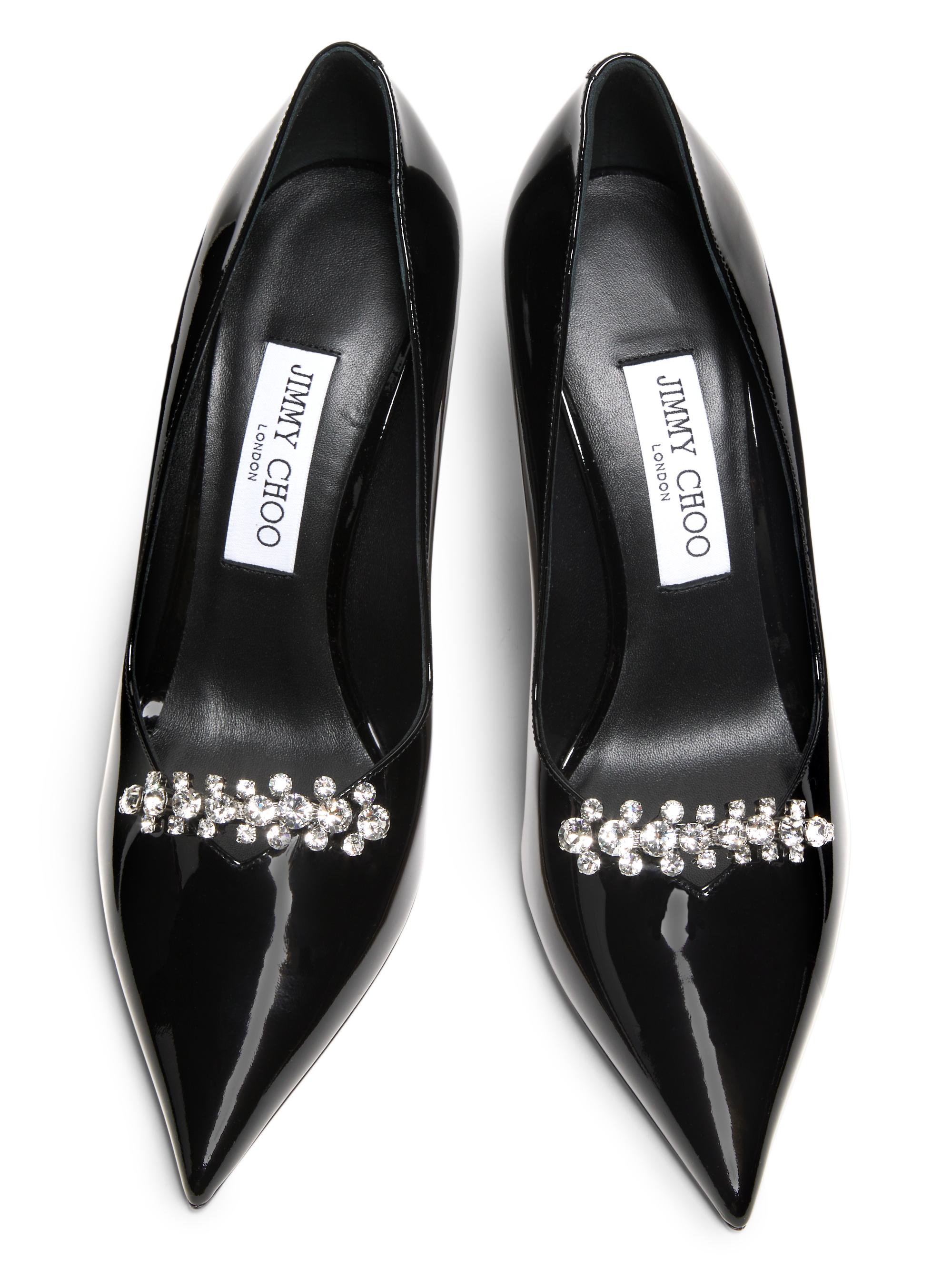 Jimmy Choo Core Belinda 90MM Embellished Patent Leather Pumps | Saks ...