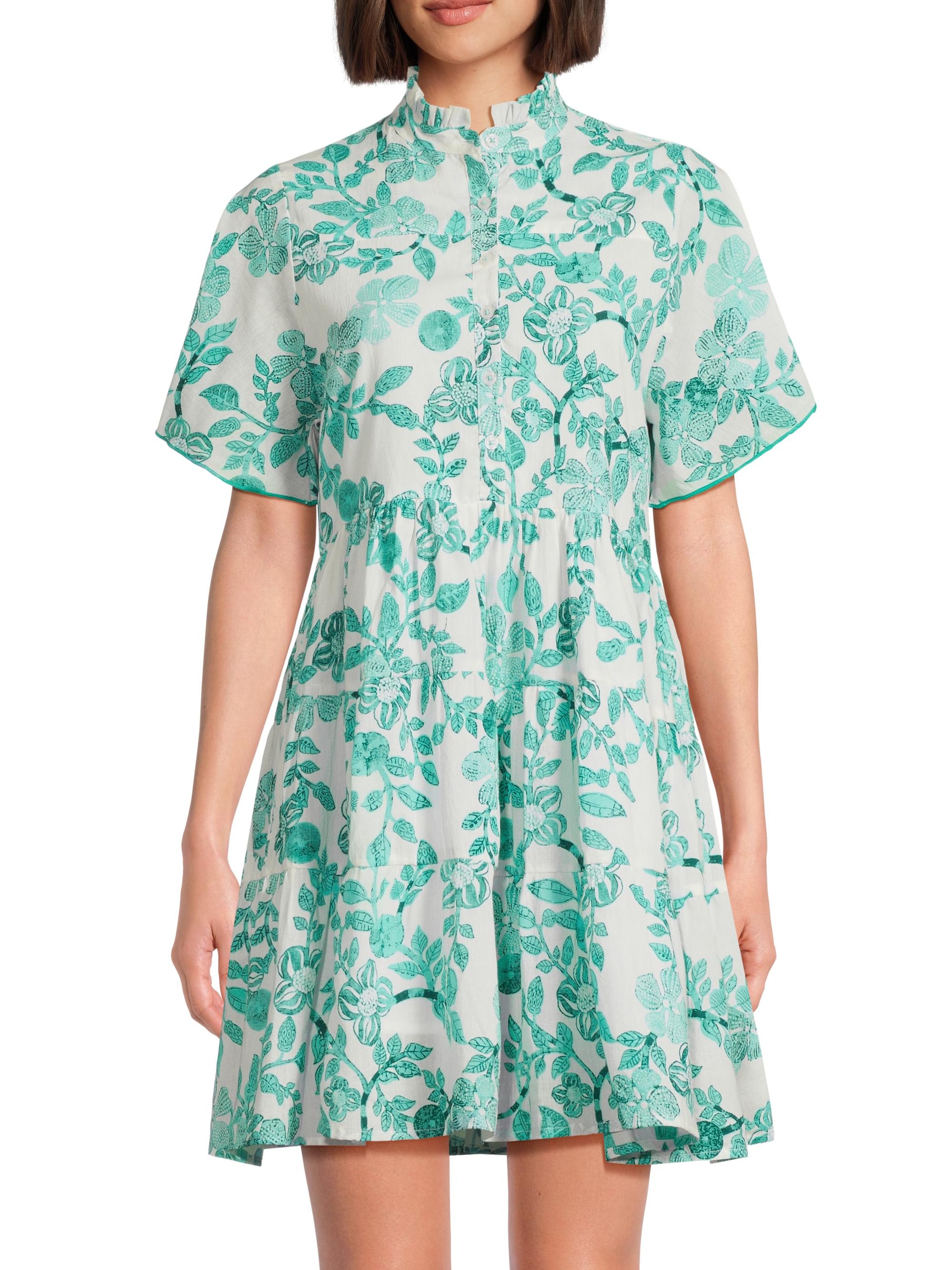 Ro's Garden Vibeka Floral Mini Shirtdress | Saks Fifth Avenue