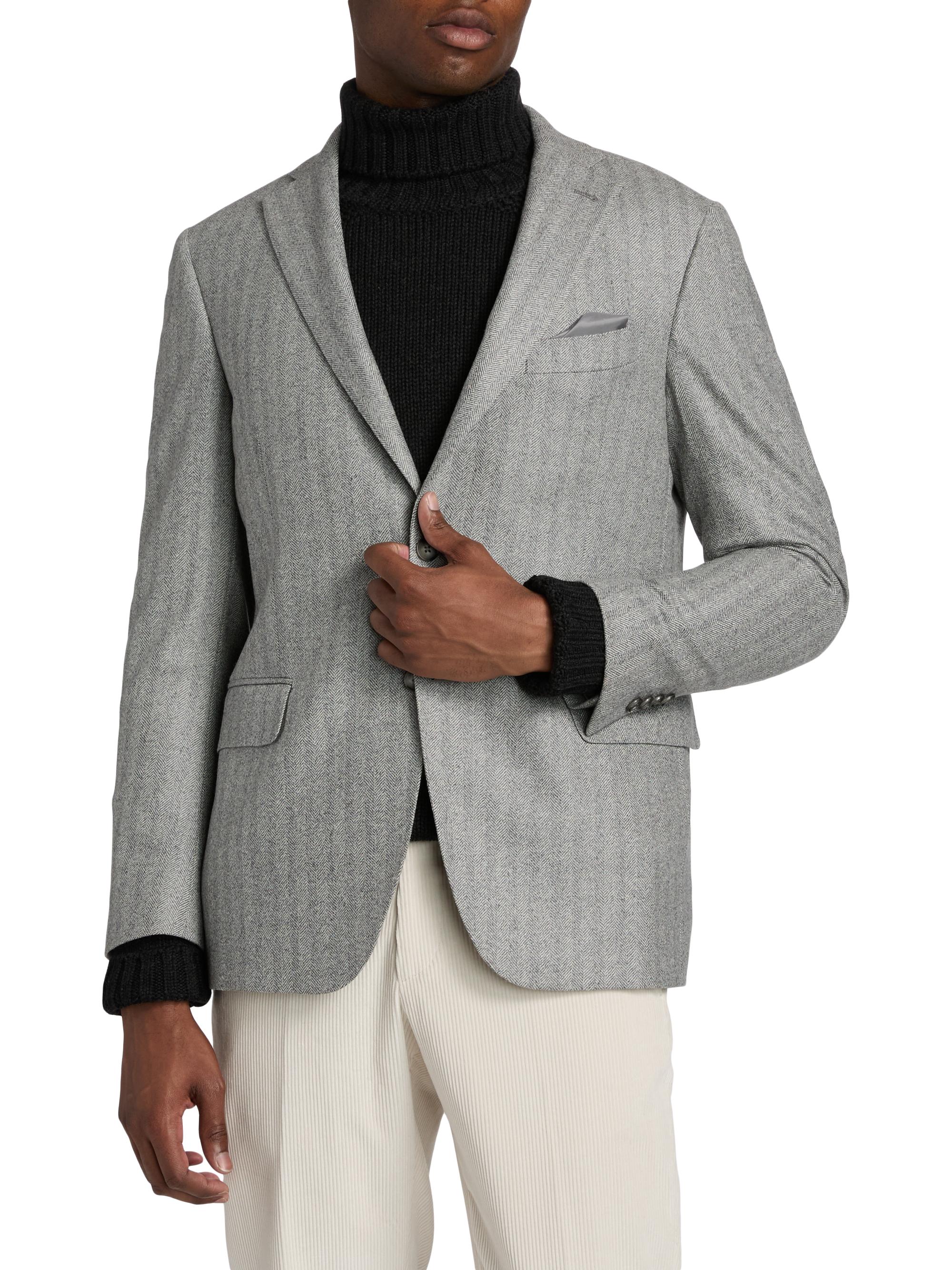 Saks Fifth Avenue COLLECTION Herringbone Wool Jacket | Saks Fifth Avenue