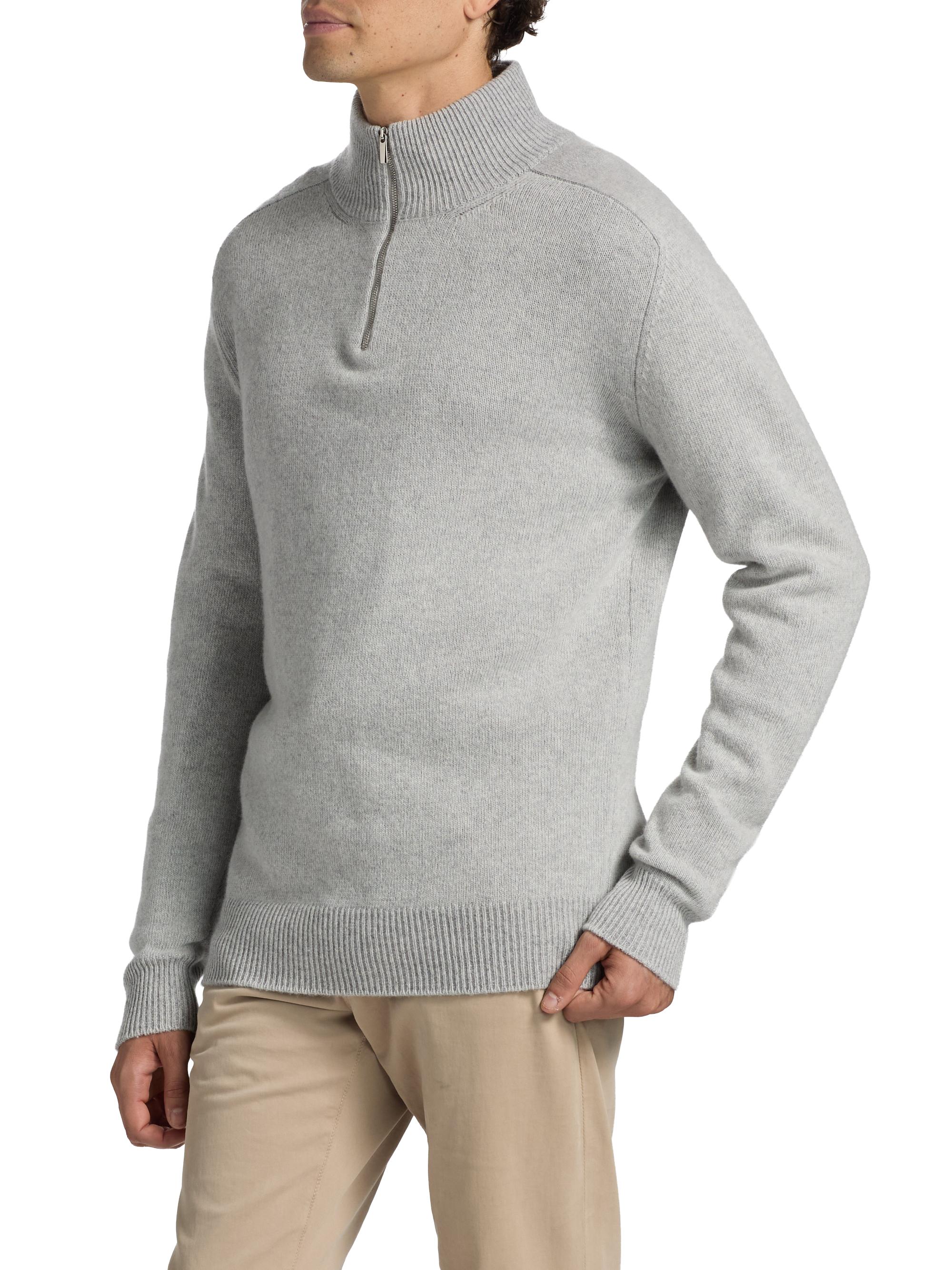 Saks Fifth Avenue COLLECTION Vanise Rib-Knit Quarter-Zip Wool Sweater ...