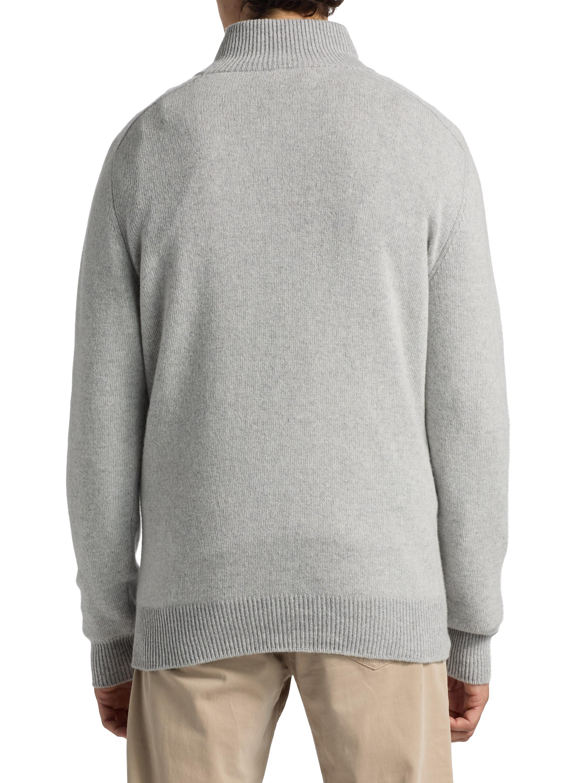 Saks Fifth Avenue COLLECTION Vanise Rib-Knit Quarter-Zip Wool Sweater ...