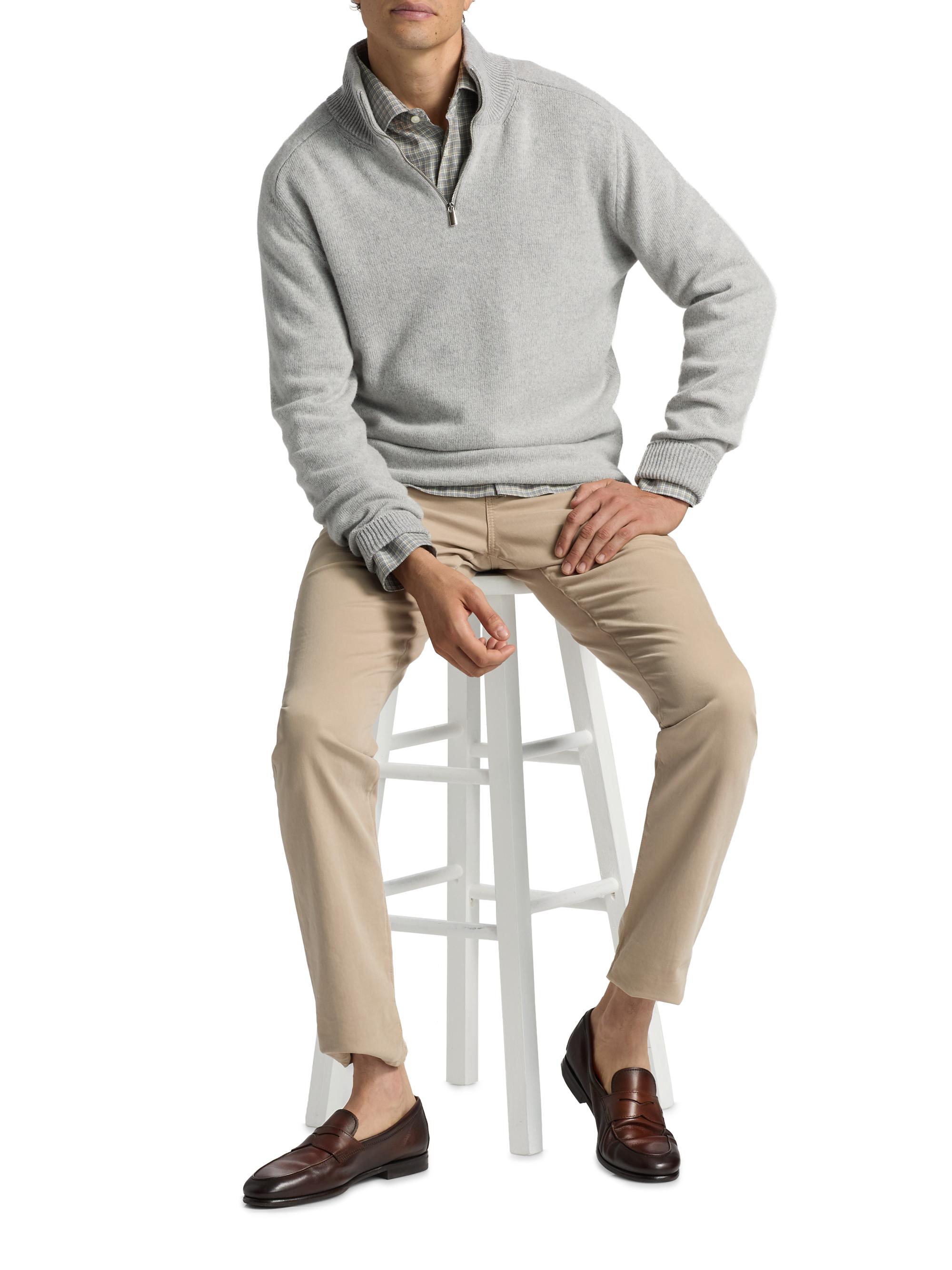 Saks Fifth Avenue COLLECTION Vanise Rib-Knit Quarter-Zip Wool Sweater ...